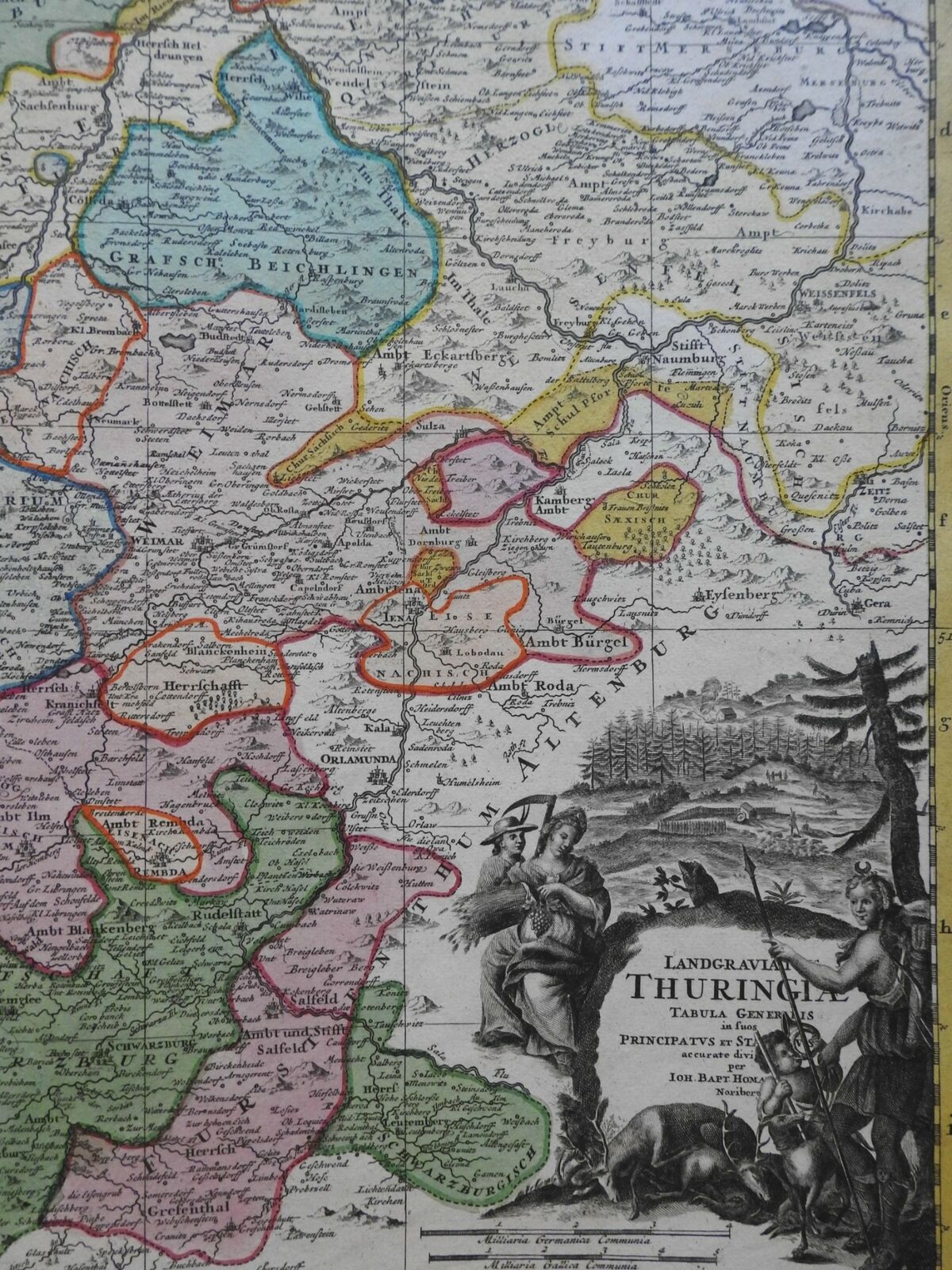 Thuringia Holy Roman Empire Erfurt Mulhouse c. 1750 Homann decorative ...
