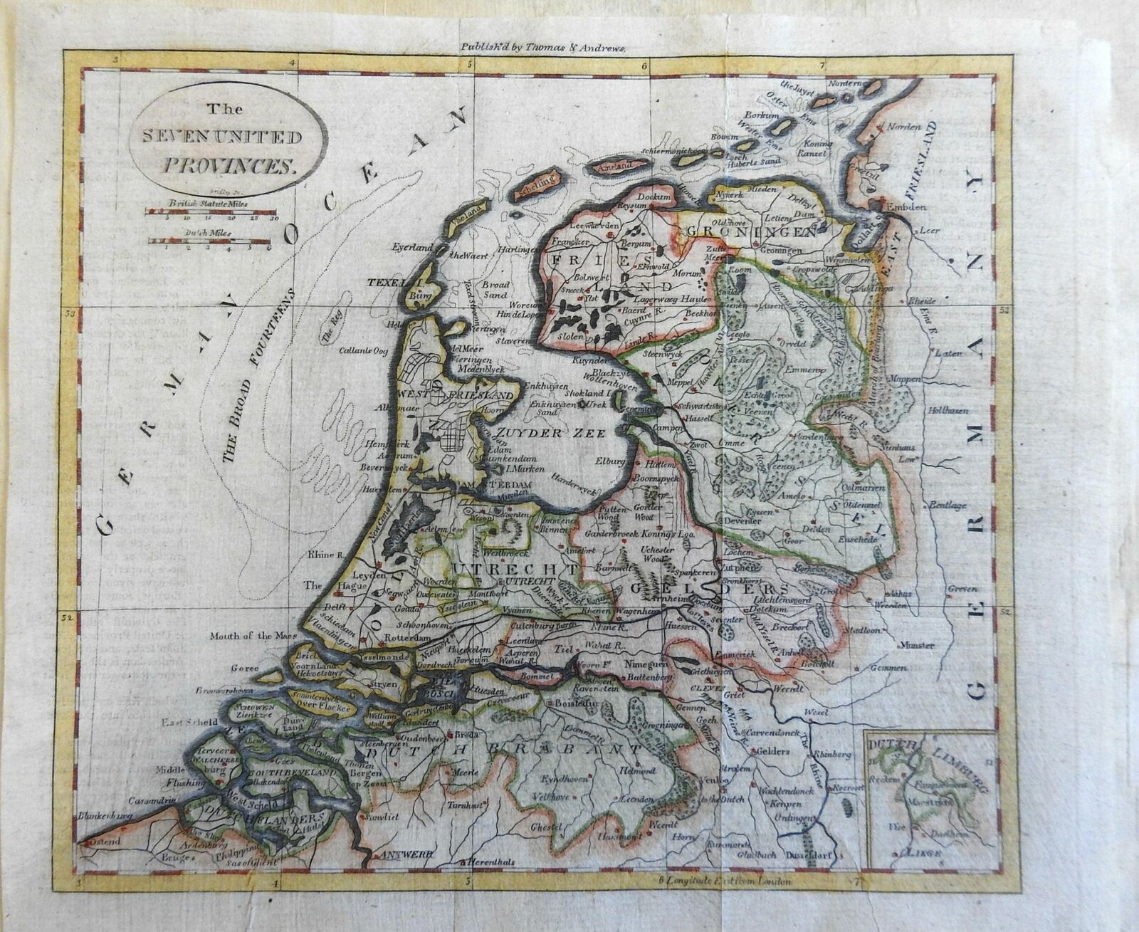 United Provinces Holland Netherlands Nederland 1800 Thomas & Andrews ...