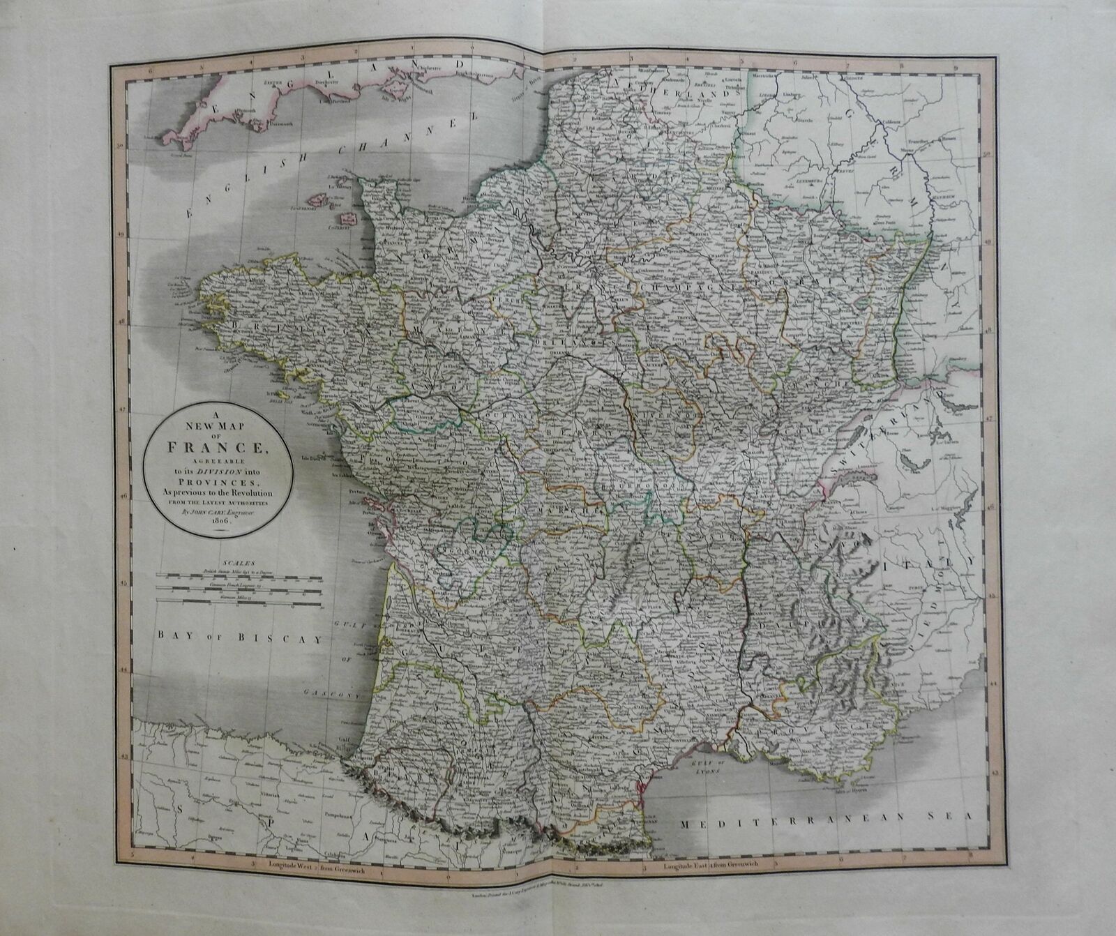 France in Provinces Ancien Regime Orleans Burgundy Provence 1806 Cary ...