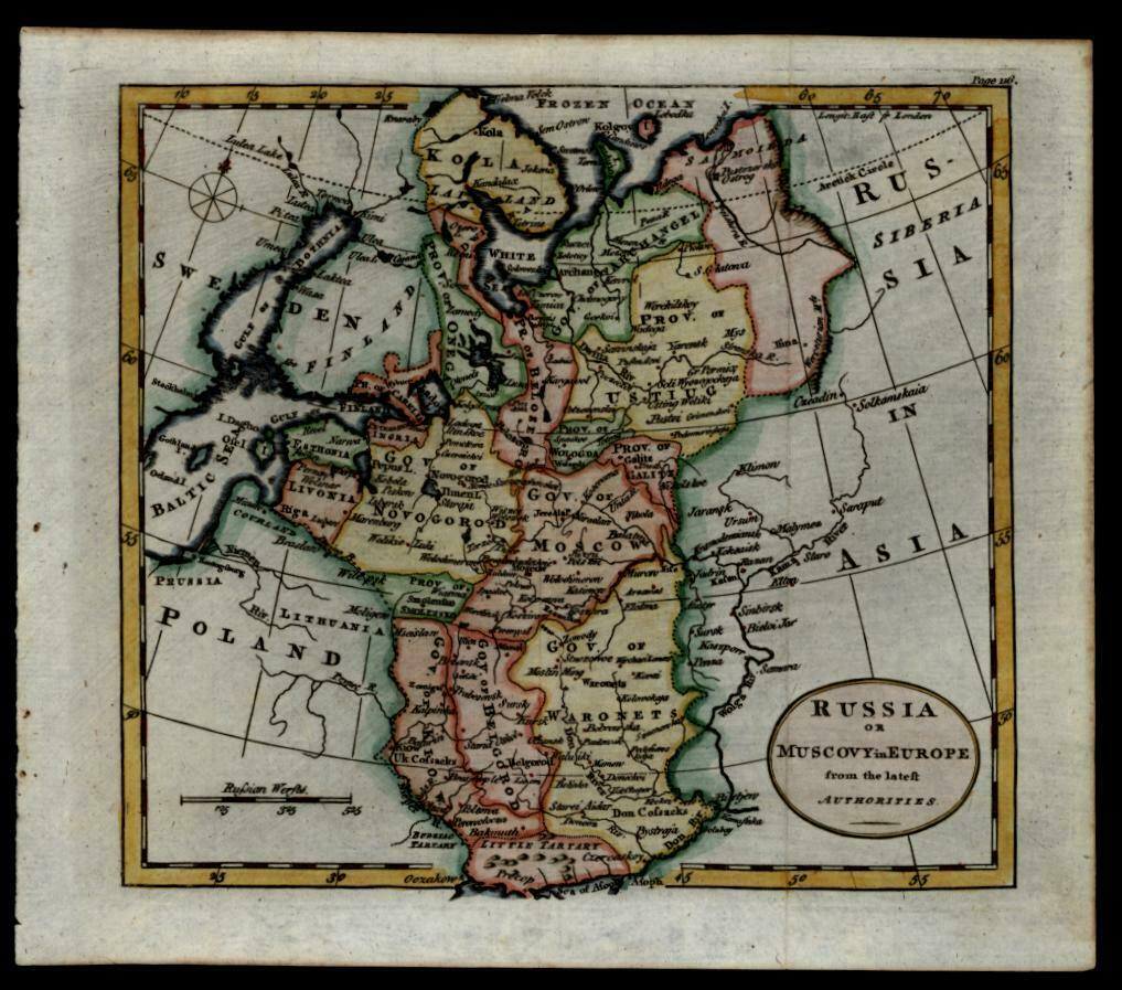 Russia in Europe Muscovy 1790 Estonia Latvia Livonia Baltic Sea Kitchin ...
