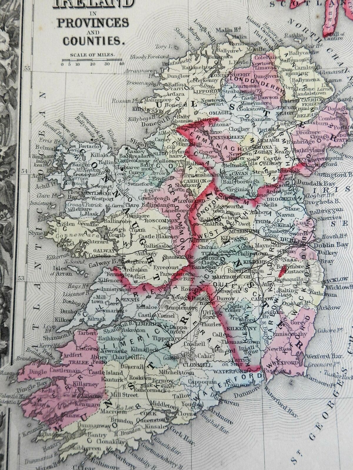 Ireland & Scotland counties Shetland Islands Orkneys 1860 Mitchell map ...