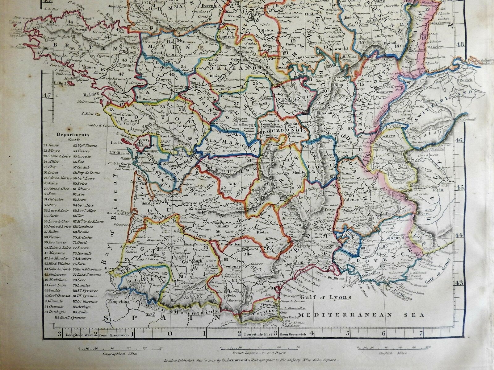 Kingdom of France Ancien Regime Netherlands Belgium 1828 Arrowsmith ...