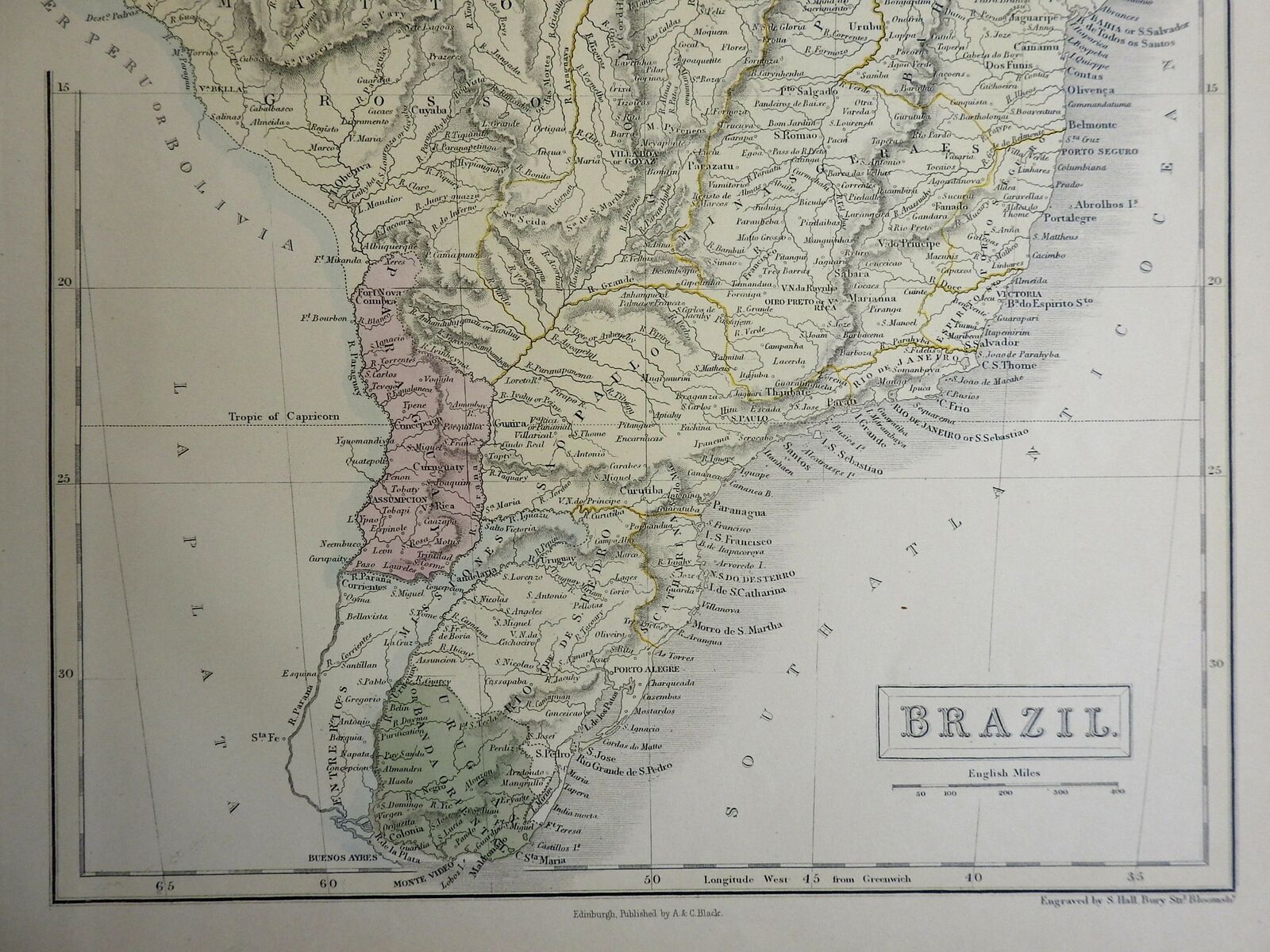 Empire of Brazil Urugay Guyana French Guyana Suriname 1854 A. & C ...