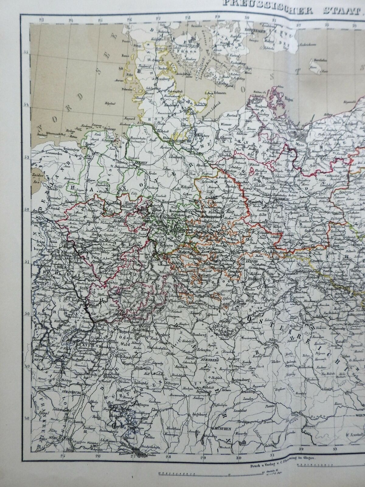 Prussia German Empire Berlin Belle Epoque 1874 Flemming detailed large ...