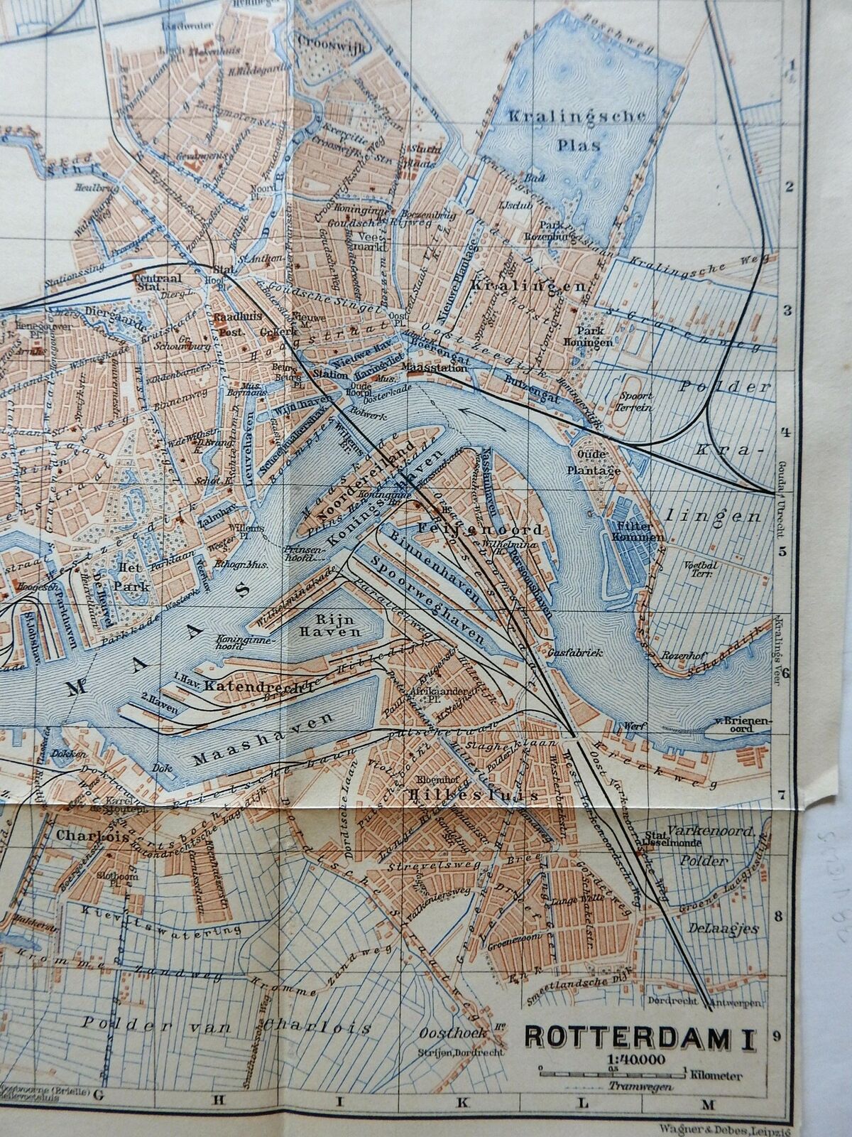 Rotterdam Detailed City Plan Holland Netherlands Canals Nieuwe Maas ...
