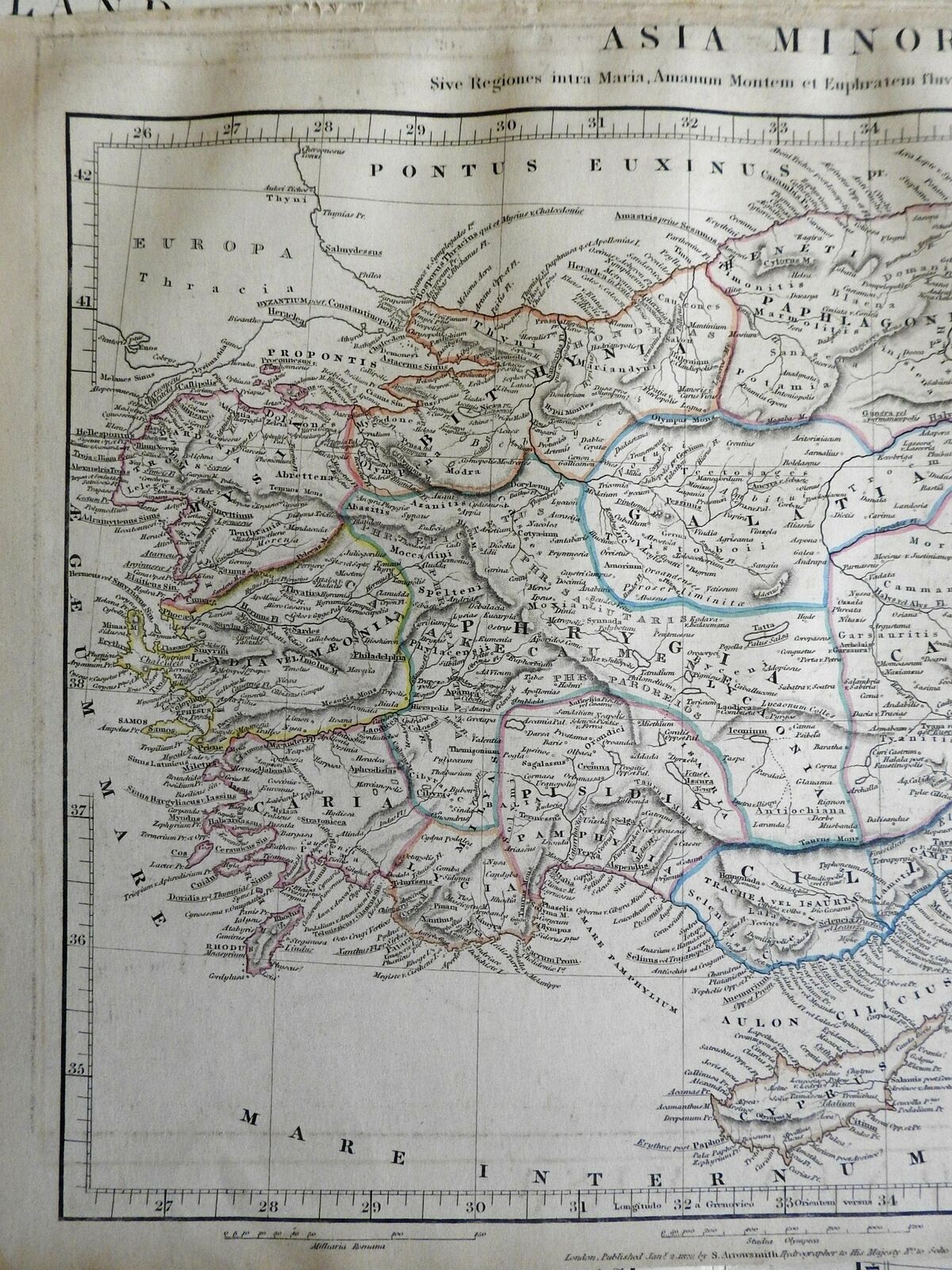 Asia Minor Ancient World Lydia Pontus Phrygia 1828 Arrowsmith engraved ...