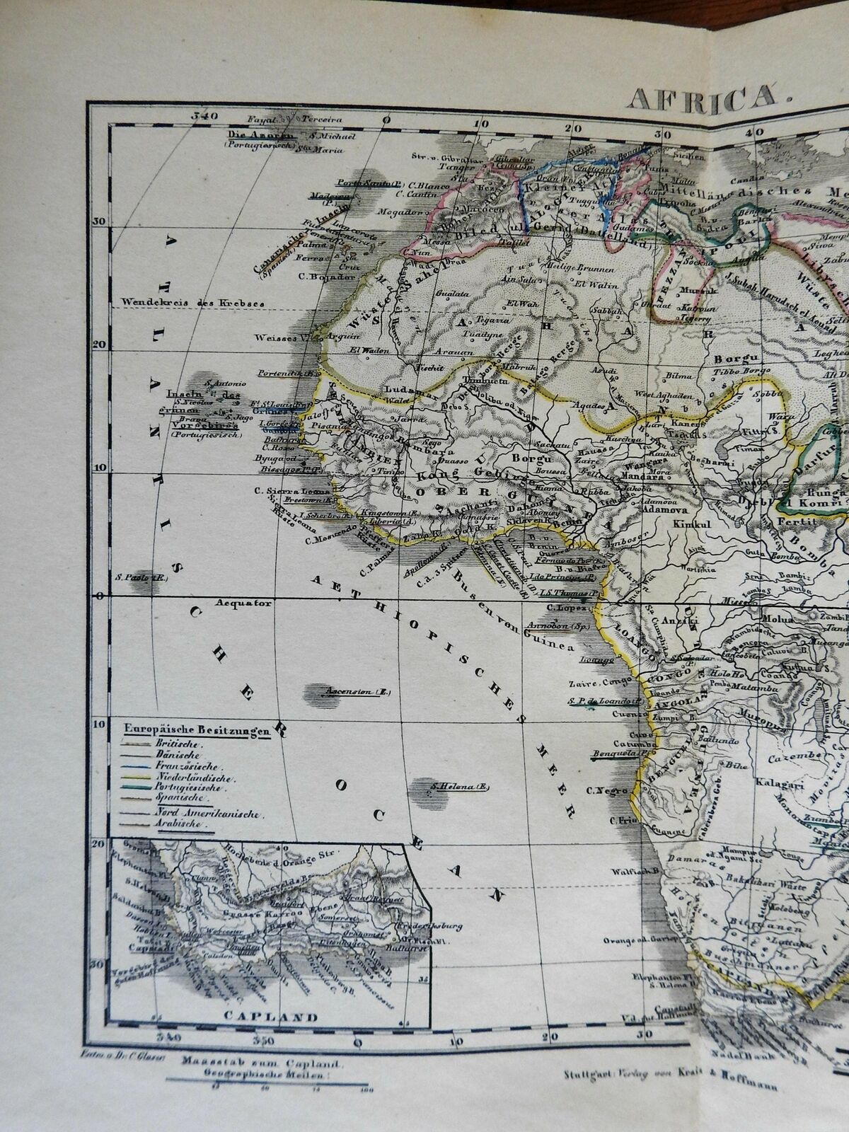 Africa Morocco Egypt Guinea Sudan Cape Colony 1858 Krais & Hoffman ...