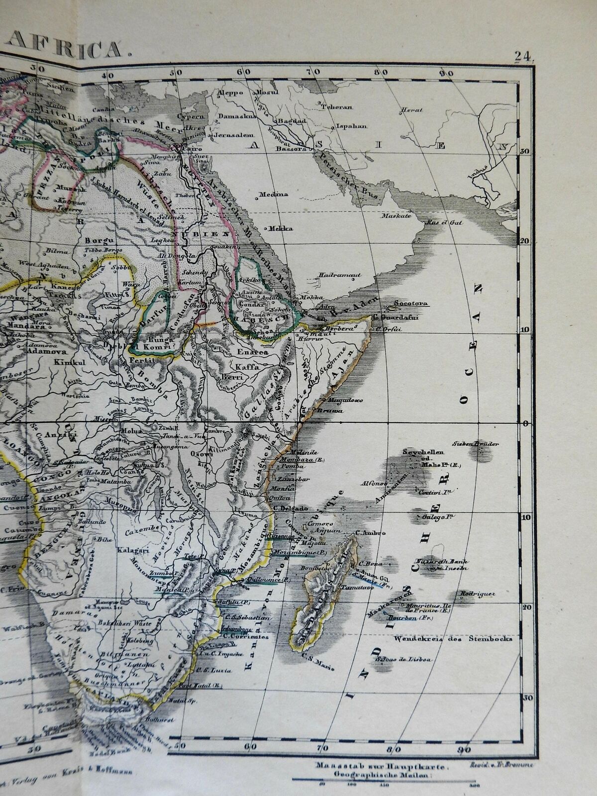 Africa Morocco Egypt Guinea Sudan Cape Colony 1858 Krais & Hoffman ...