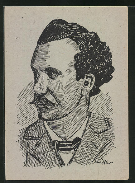 Ansichtskarte Richard Strauss in Anzug und Schnauzbart: Manuscript ...