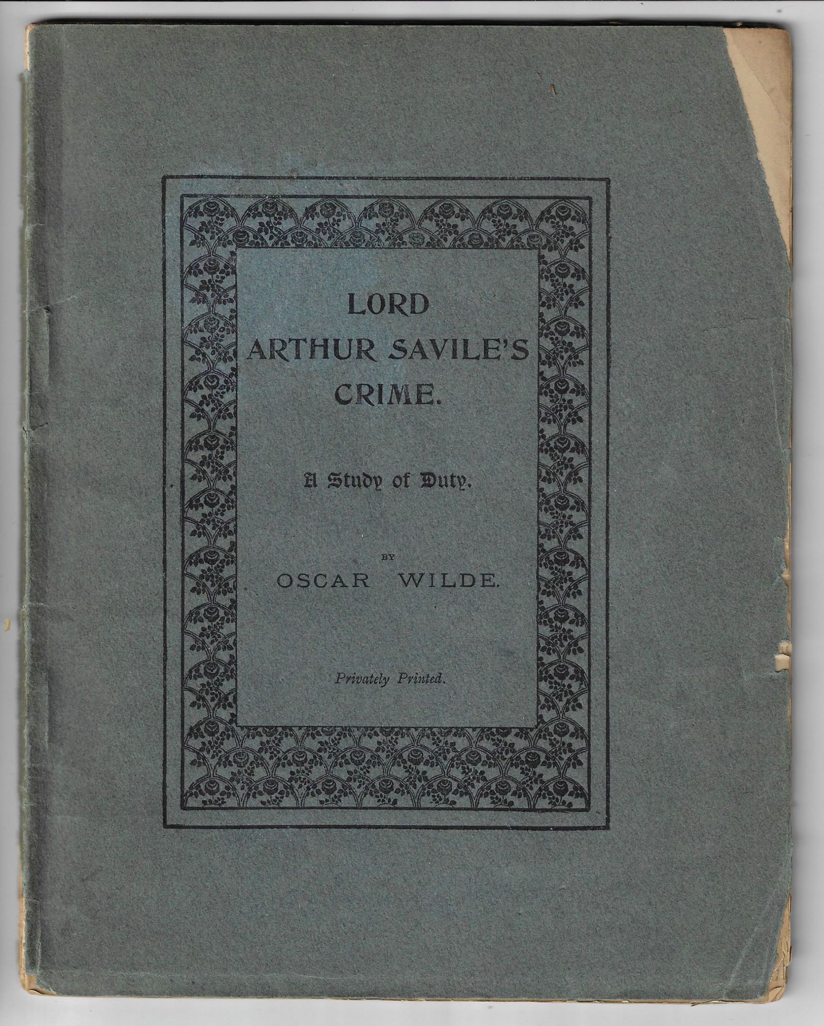 Lord Arthur Savile's Crime, A Study of Duty by Wilde, Oscar: Very good ...