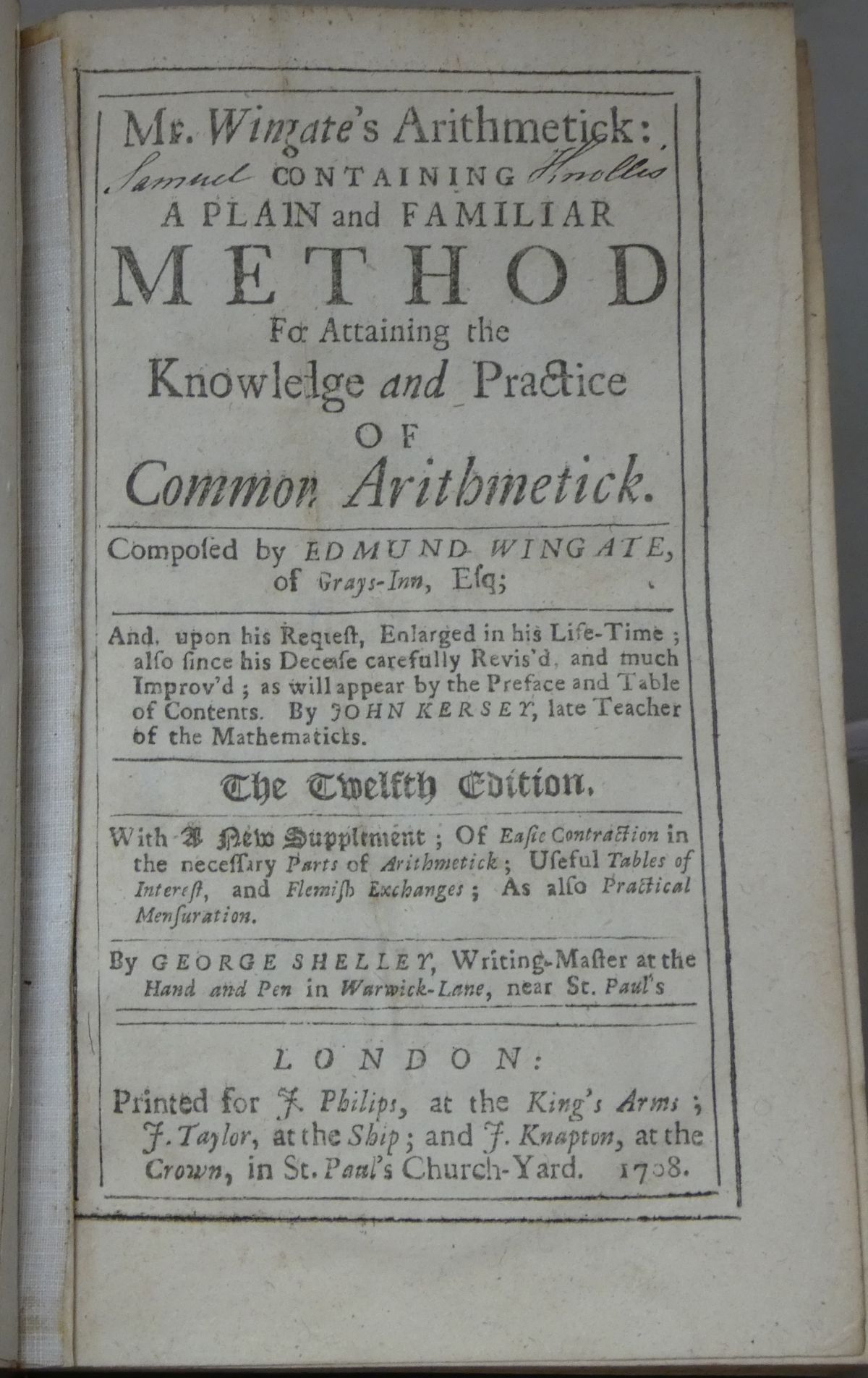 Mr. Wingate's Arithmetick: Containing a Plain and Familiar Method for ...