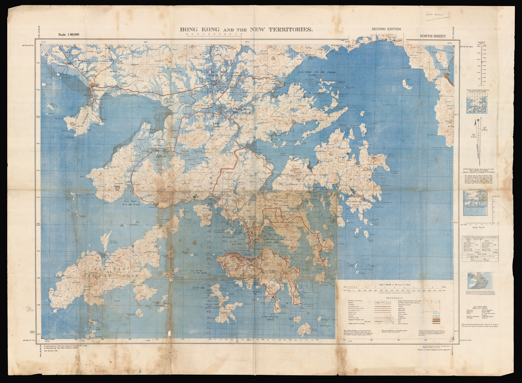 Hong Kong and the New Territories. North Sheet. by BRITISH WAR OFFICE ...