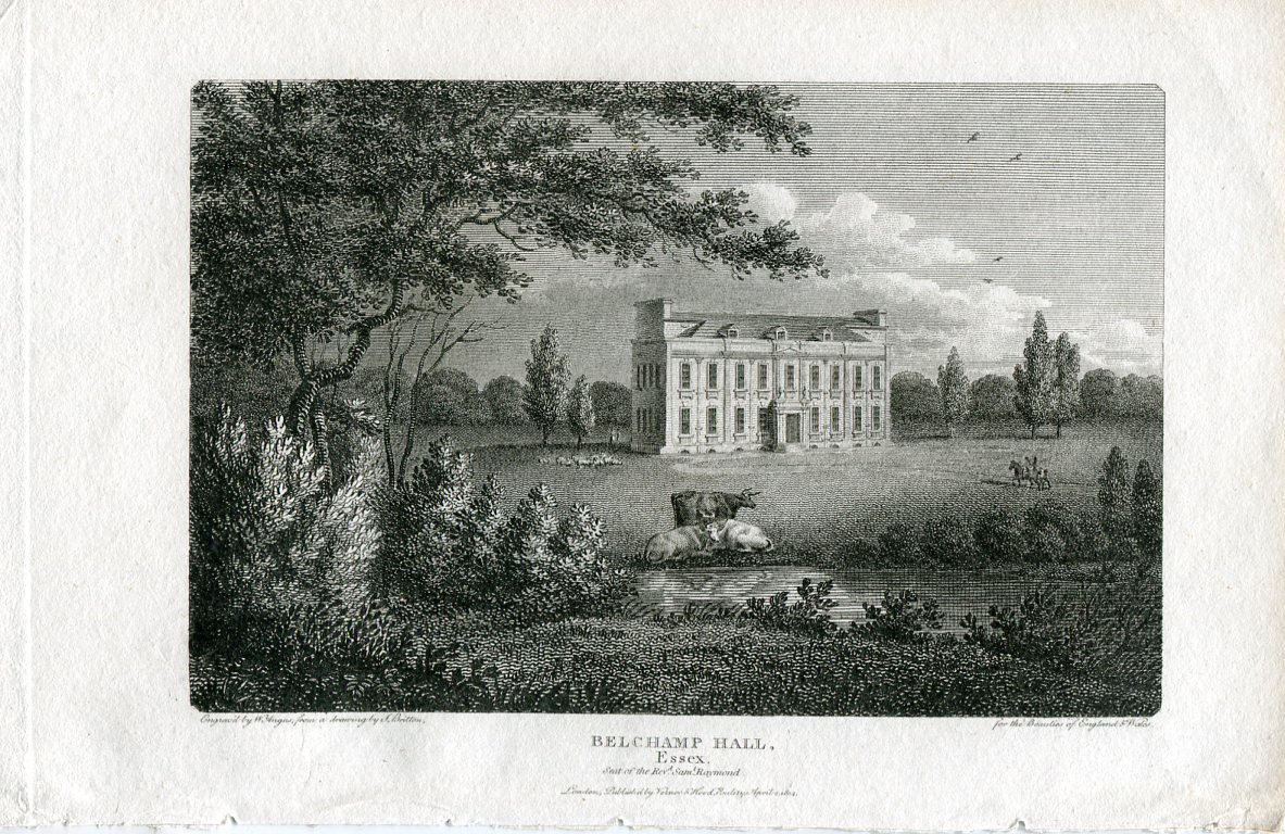 Essex.Belchamp Hall grabado por W. Angus de un dibujo de J. Britton ...