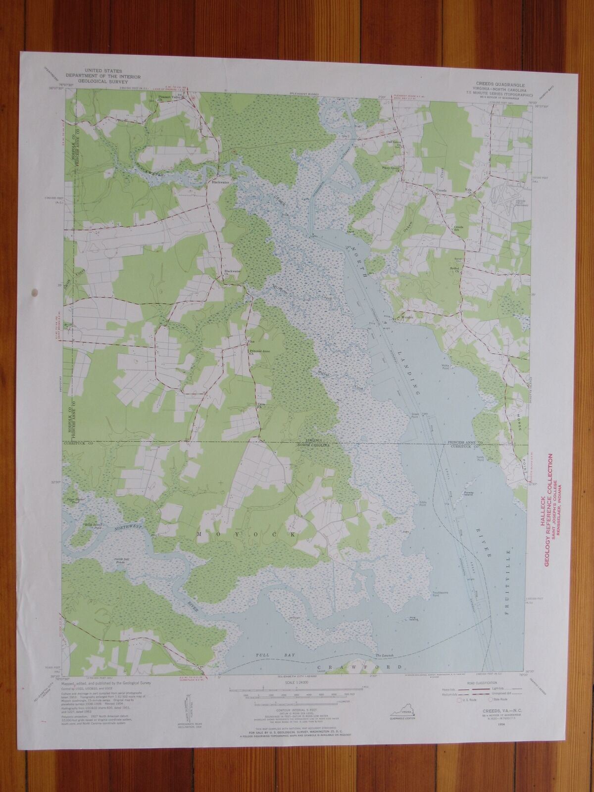Creeds Virginia 1956 Original Vintage USGS Topo Map: (1956) Map ...