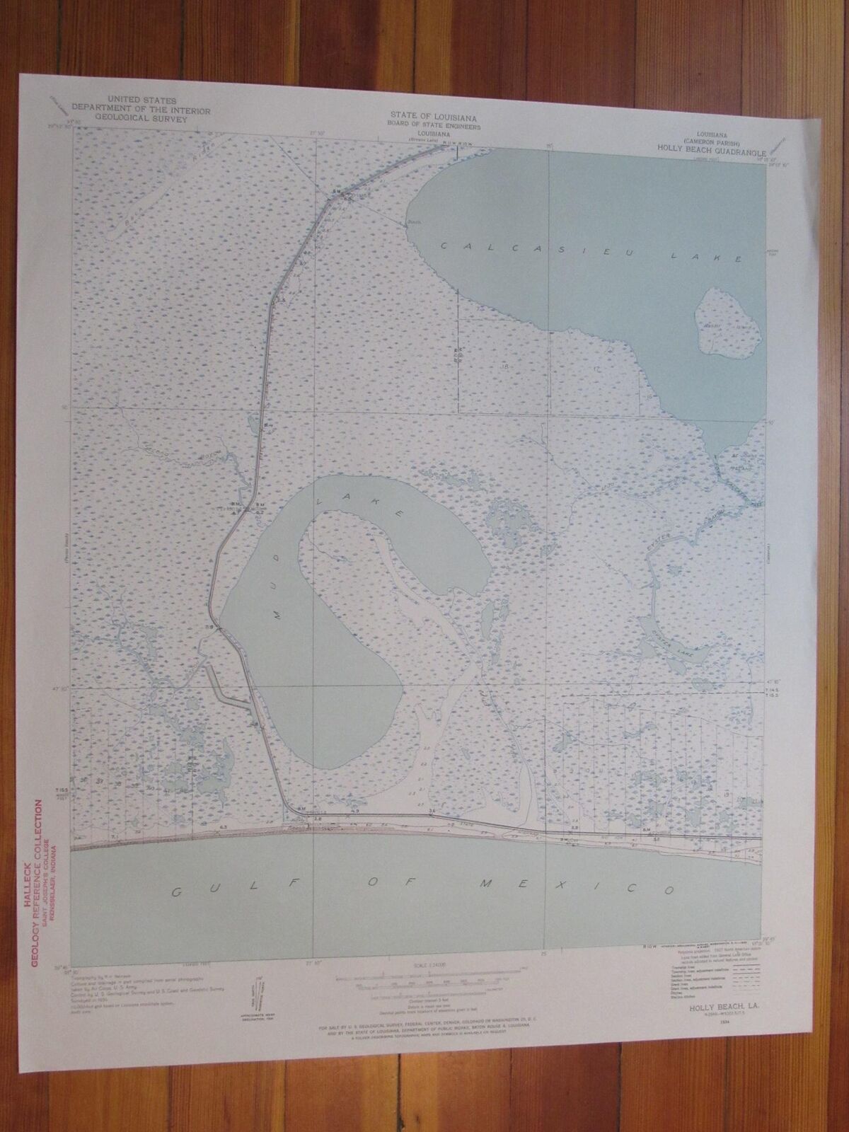 Holly Beach Louisiana 1955 Original Vintage USGS Topo Map: (1955) Map ...