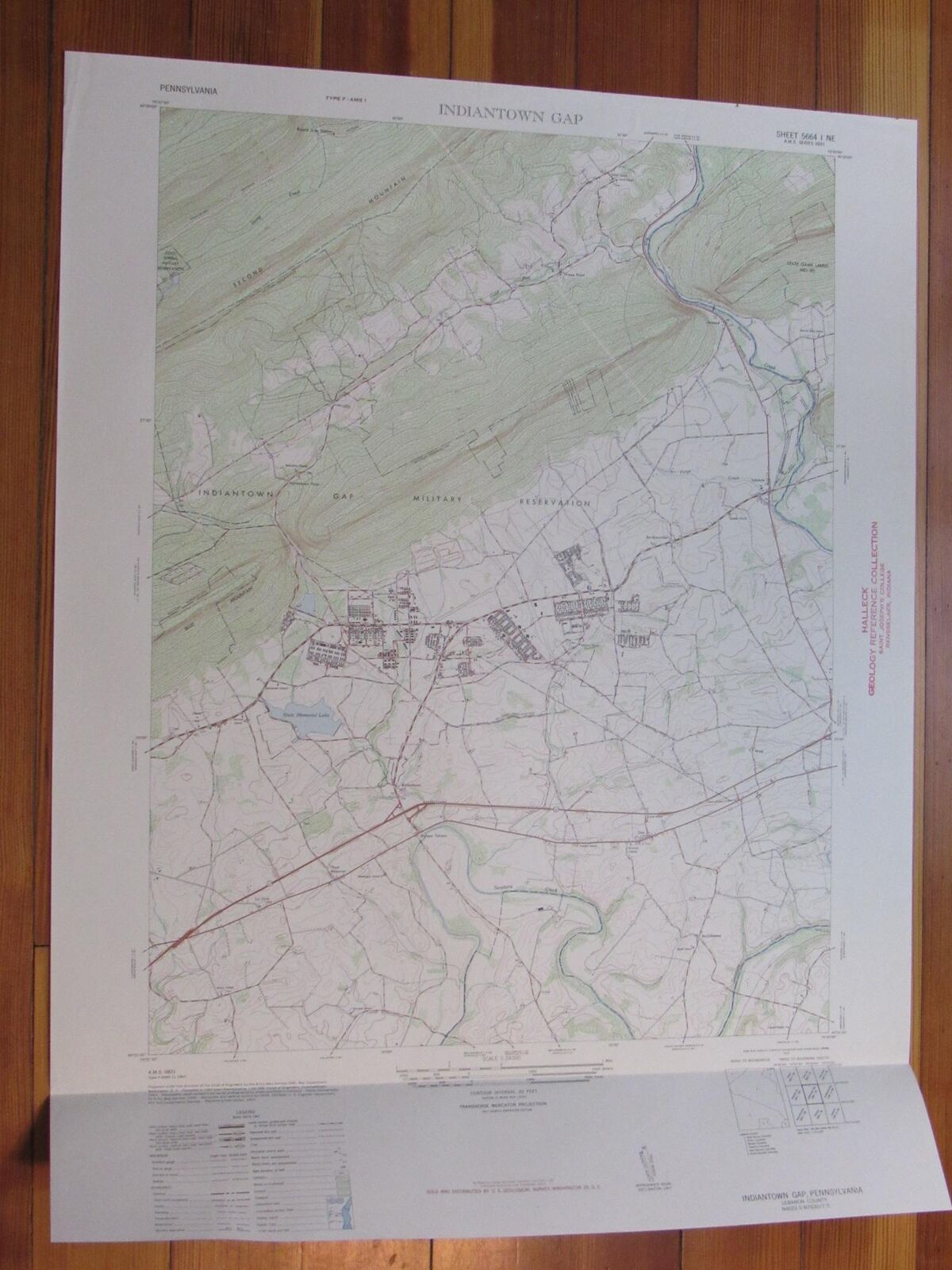 Indiantown Gap Pennsylvania 1947 Original Vintage USGS Topo Map: (1947 ...