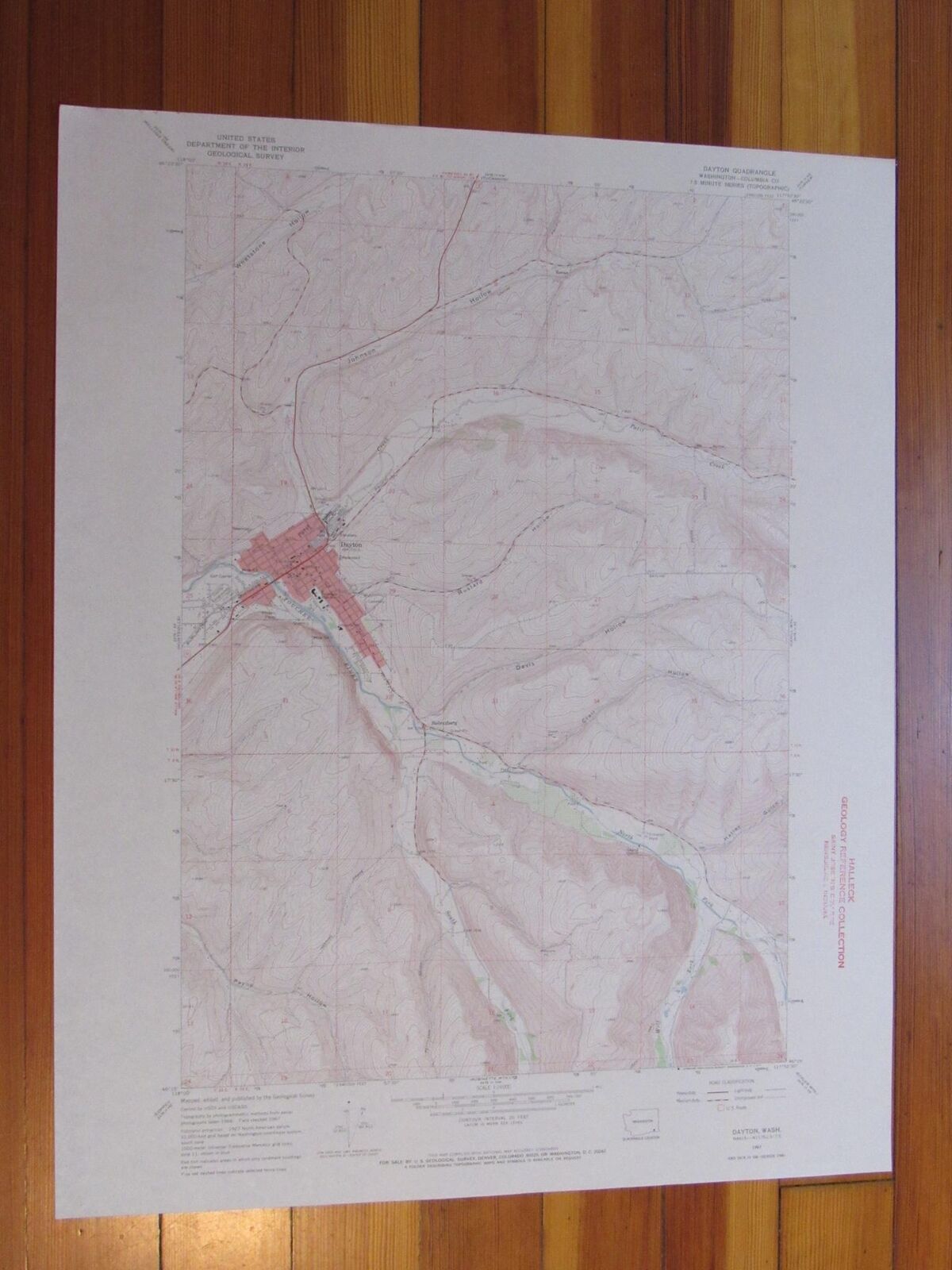 Dayton Washington 1971 Original Vintage USGS Topo Map: (1971) Map ...