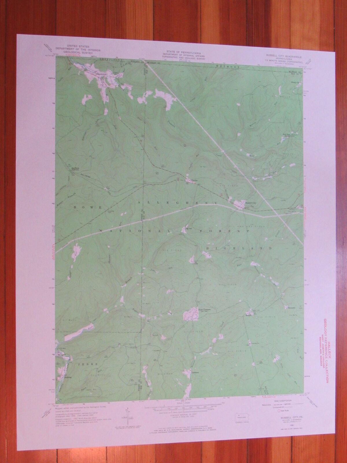 Russell City Pennsylvania 1967 Original Vintage USGS Topo Map: (1967 ...