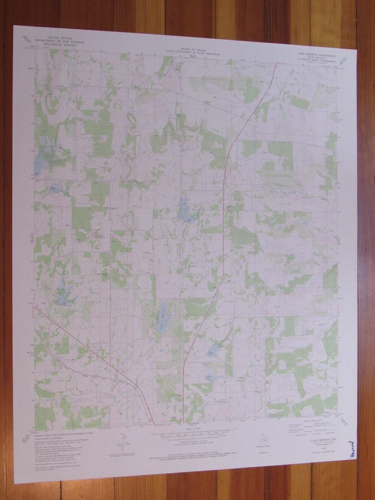 Lake Merritt Texas 1980 Original Vintage USGS Topo Map: (1980) Map ...