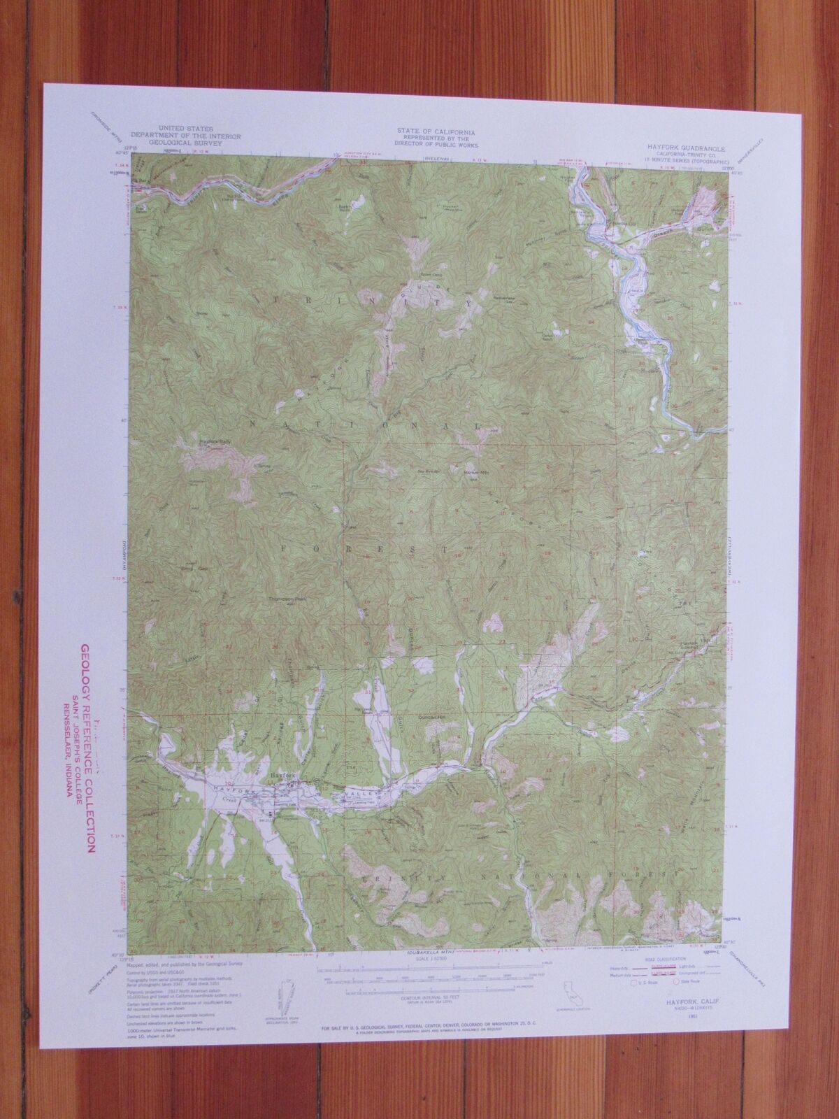 Hayfork California 1957 Original Vintage USGS Topo Map: (1957) Map ...