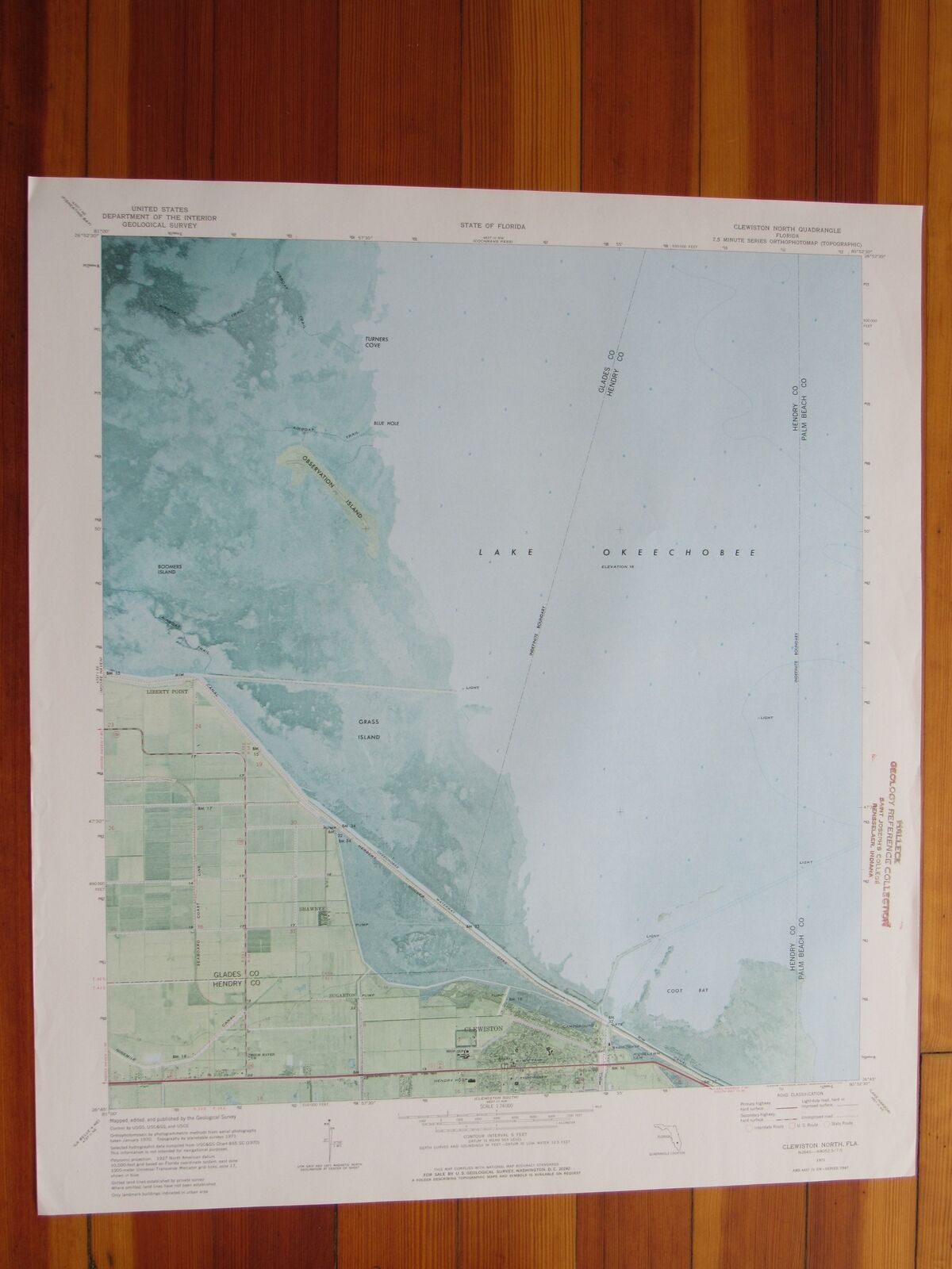 Clewiston North Florida 1976 Original Vintage USGS Topo Map: (1976) Map ...