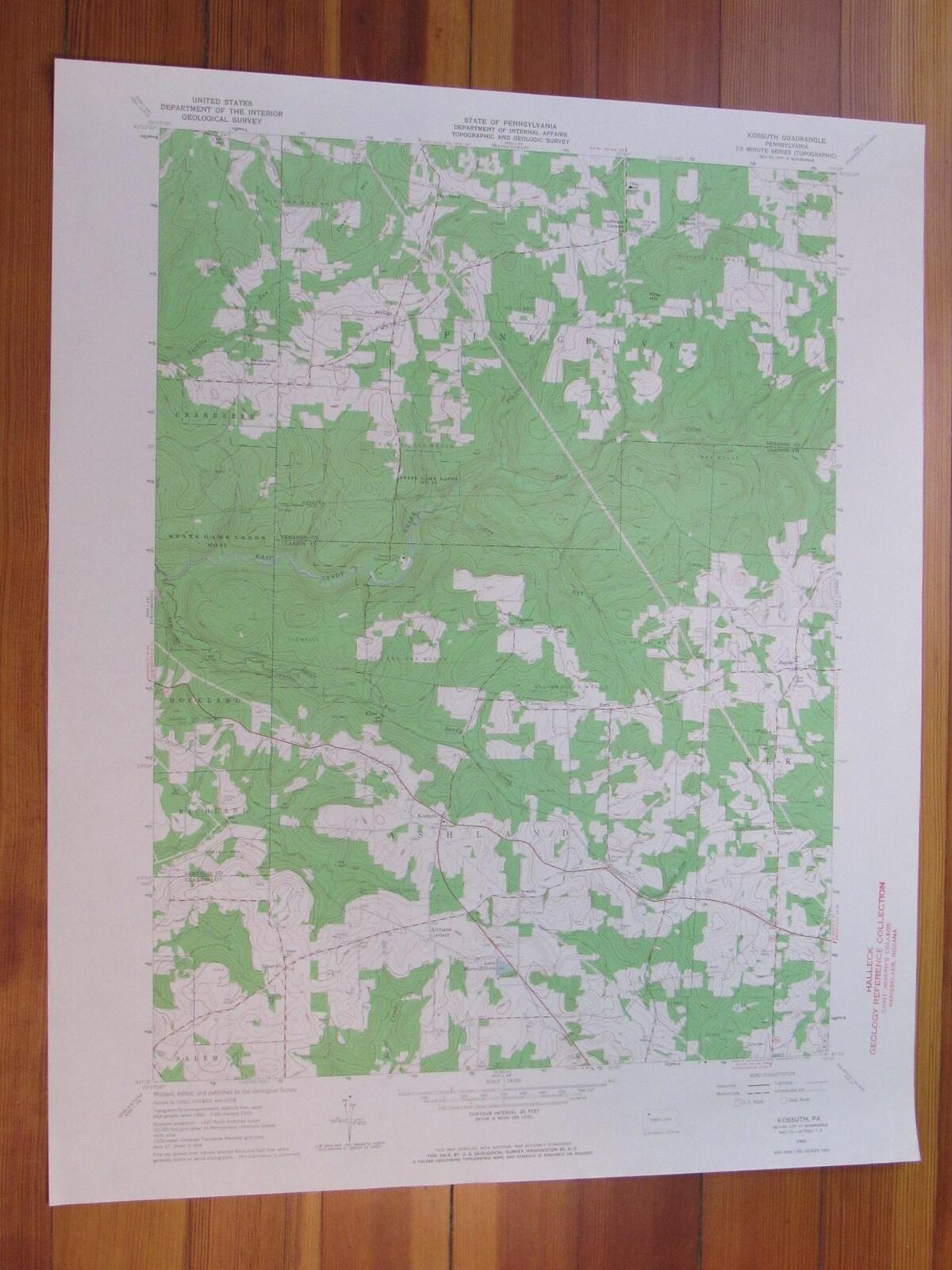 Kossuth Pennsylvania 1965 Original Vintage USGS Topo Map: (1965) Map ...