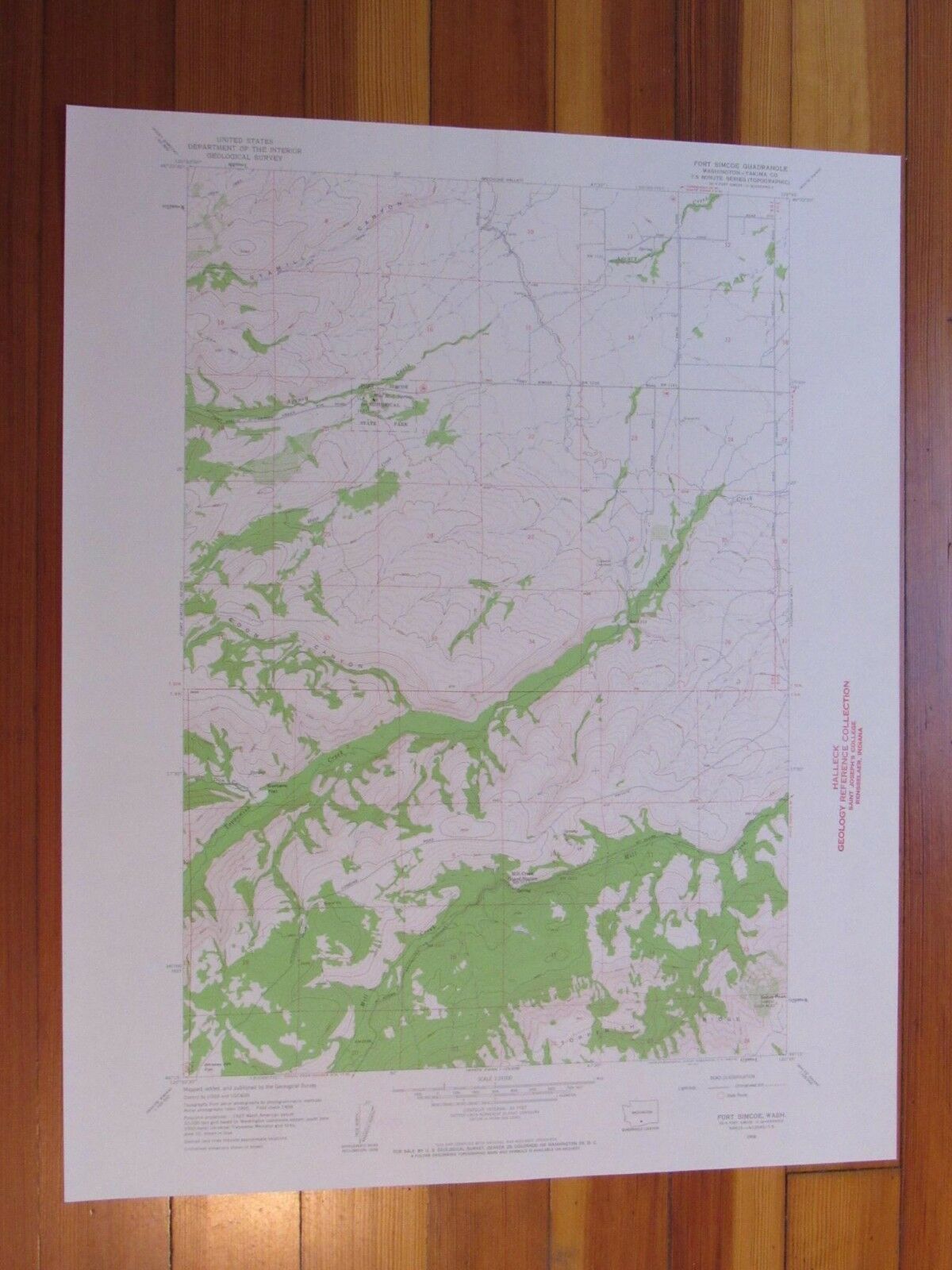 Fort Simcoe Washington 1960 Original Vintage USGS Topo Map: (1960) Map ...