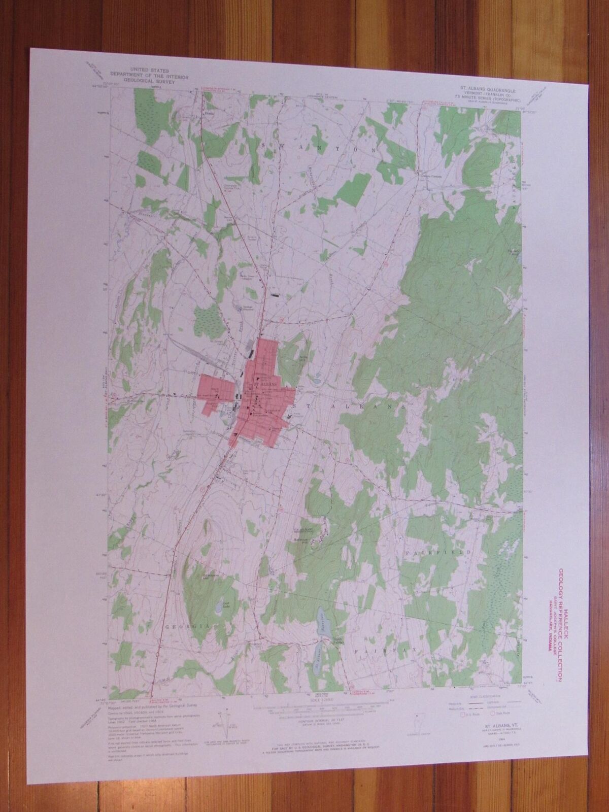 Saint Albans Vermont 1965 Original Vintage USGS Topo Map: (1965) Map ...