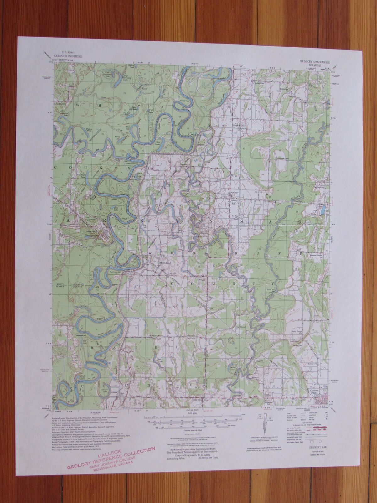 Gregory Arkansas 1957 Original Vintage USGS Topo Map: (1957) Map ...