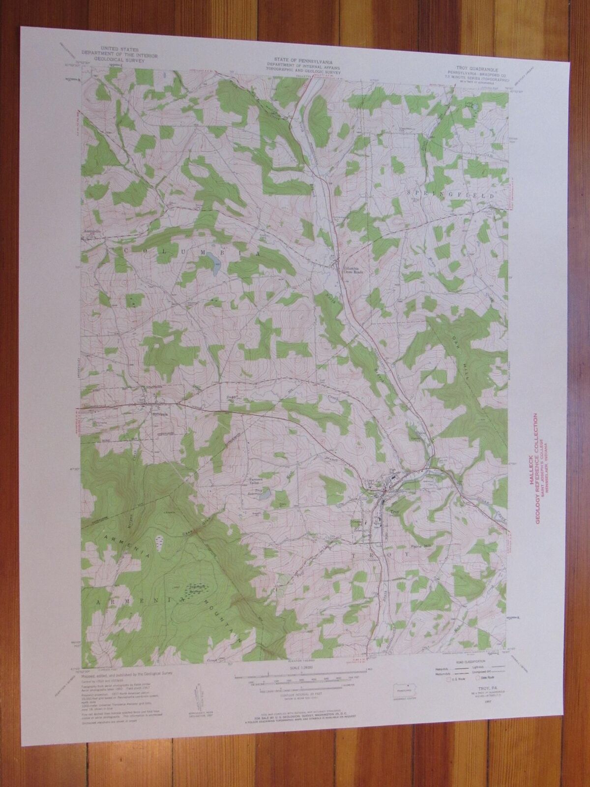Troy Pennsylvania 1958 Original Vintage USGS Topo Map: (1958) Map ...
