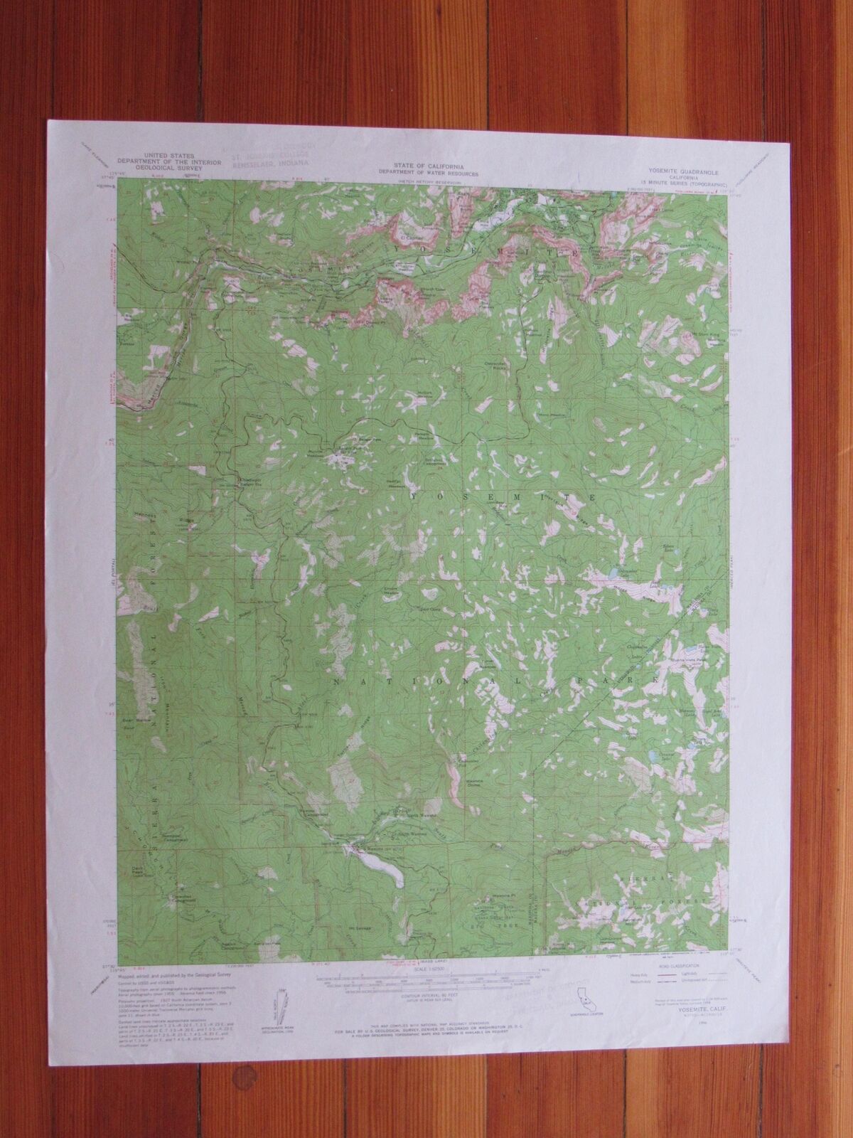 Yosemite California 1961 Original Vintage USGS Topo Map: (1961) Map ...