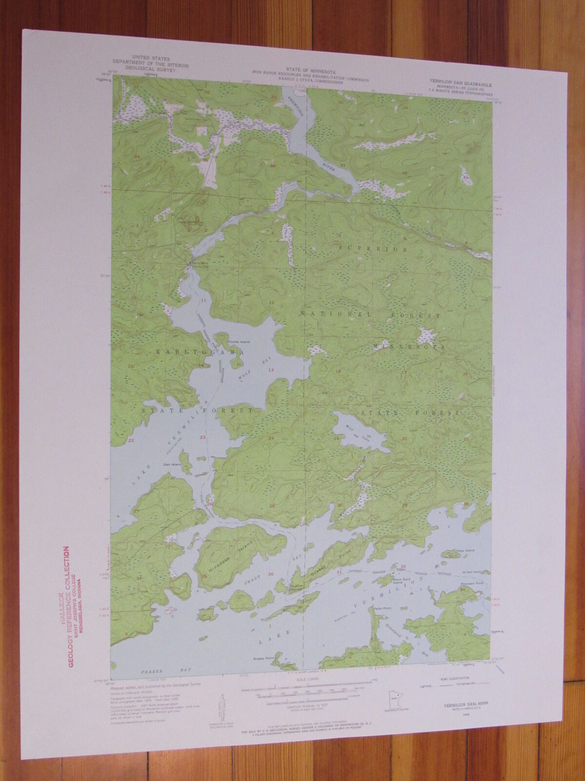 Vermilion Dam Minnesota 1958 Original Vintage USGS Topo Map: (1958) Map ...