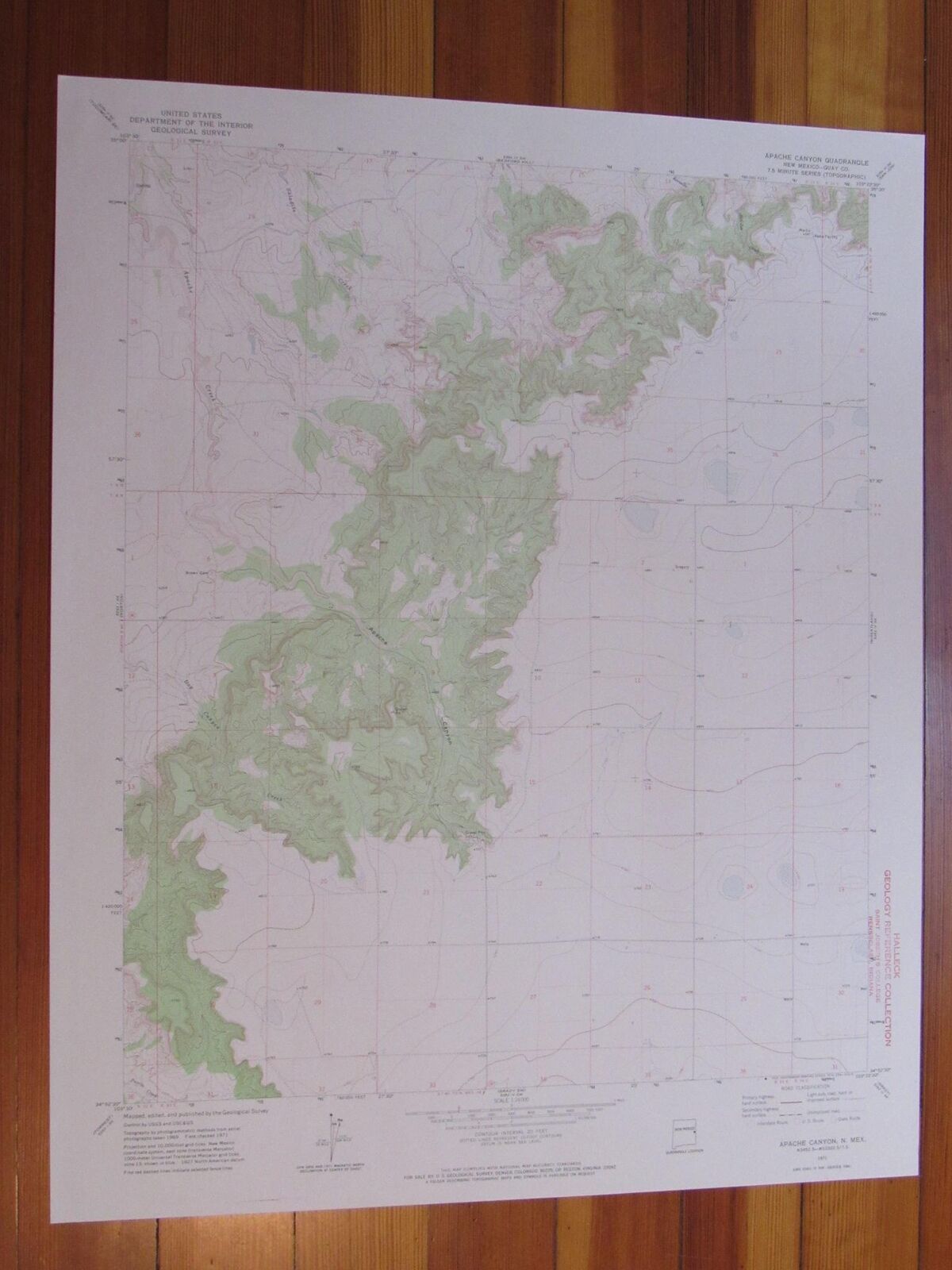 Apache Canyon New Mexico 1974 Original Vintage USGS Topo Map: (1974 ...