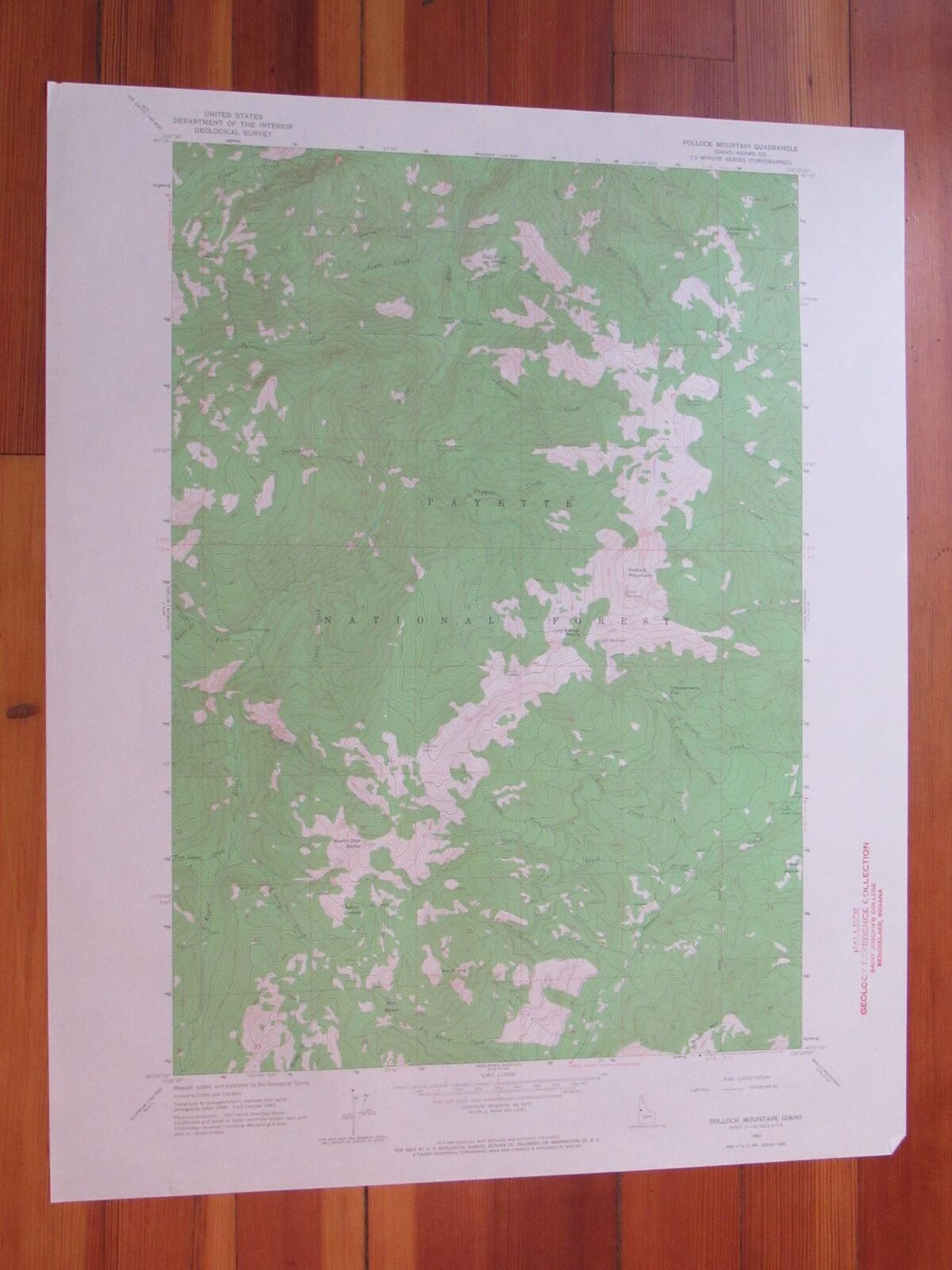 Pollock Mountain Idaho 1965 Original Vintage USGS Topo Map: (1965) Map ...