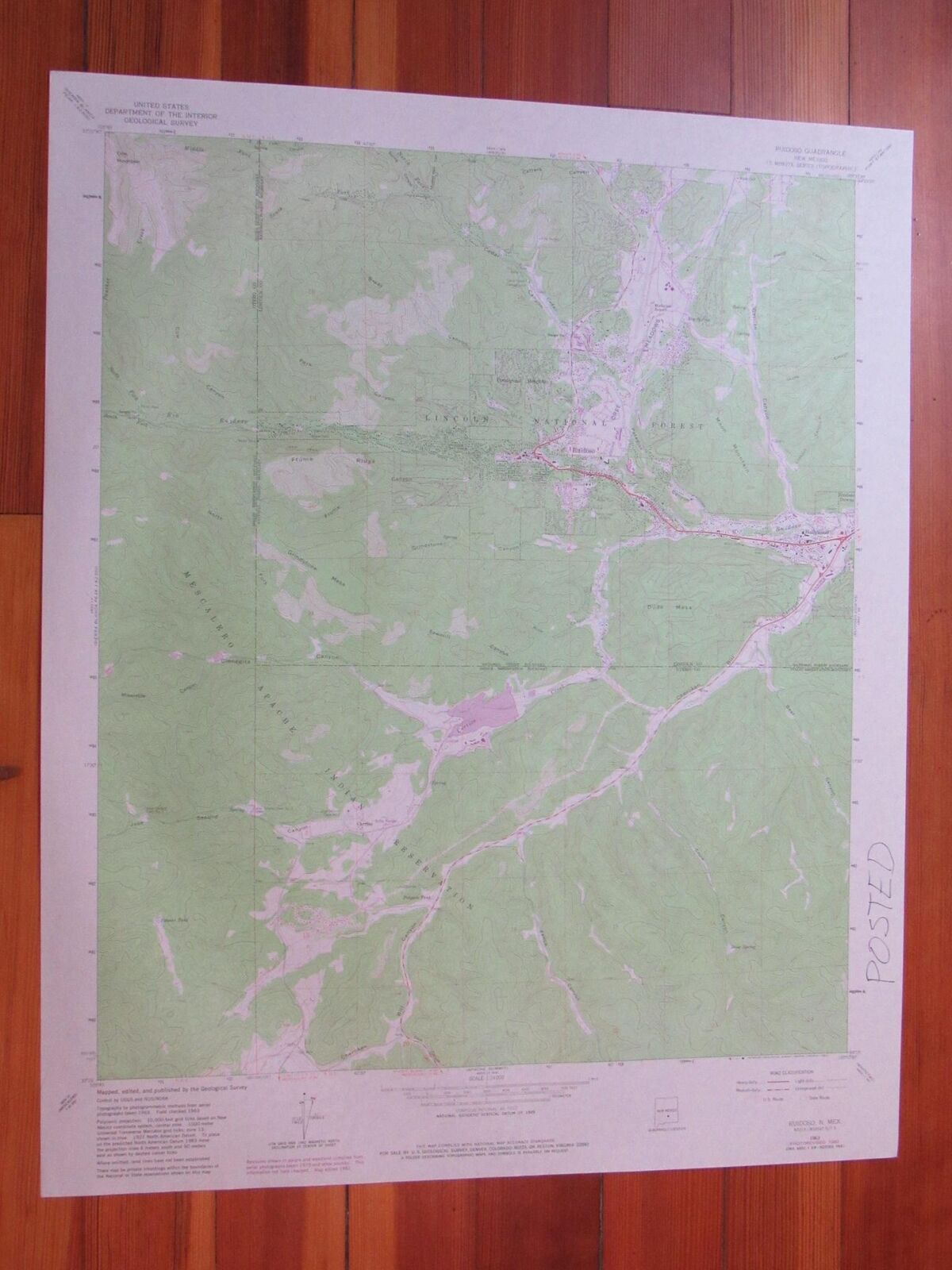 Ruidoso New Mexico 1982 Original Vintage USGS Topo Map: (1982) Map ...