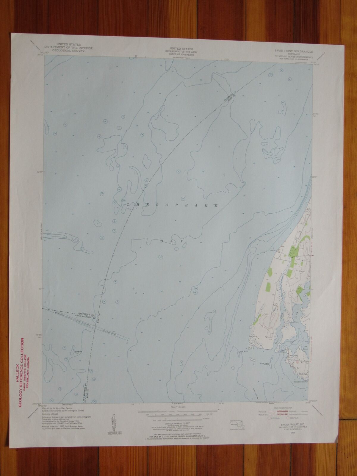 Swan Point Maryland 1955 Original Vintage USGS Topo Map: (1955) Map ...
