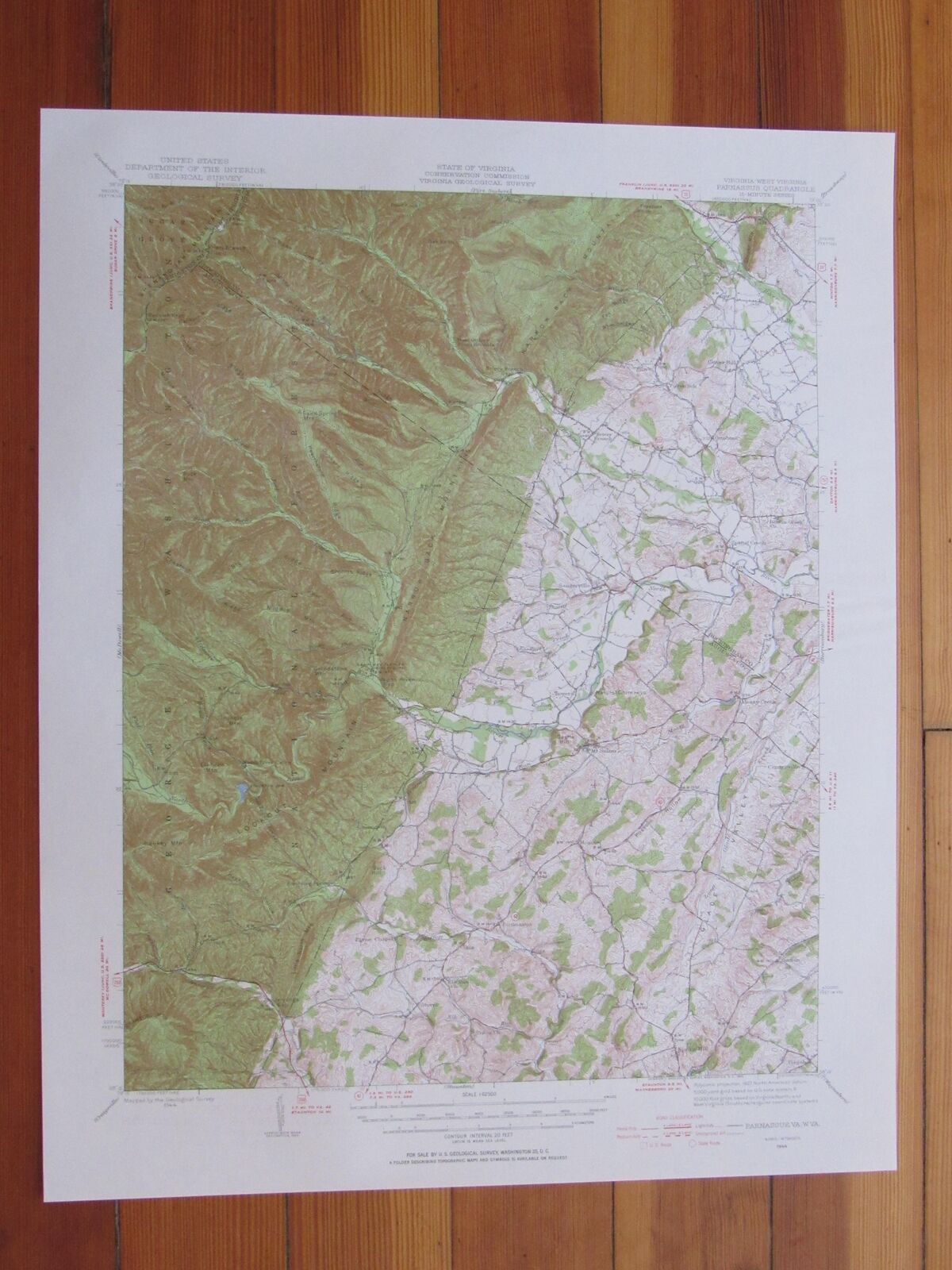Parnassus Virginia 1955 Original Vintage USGS Topo Map: (1955) Map ...