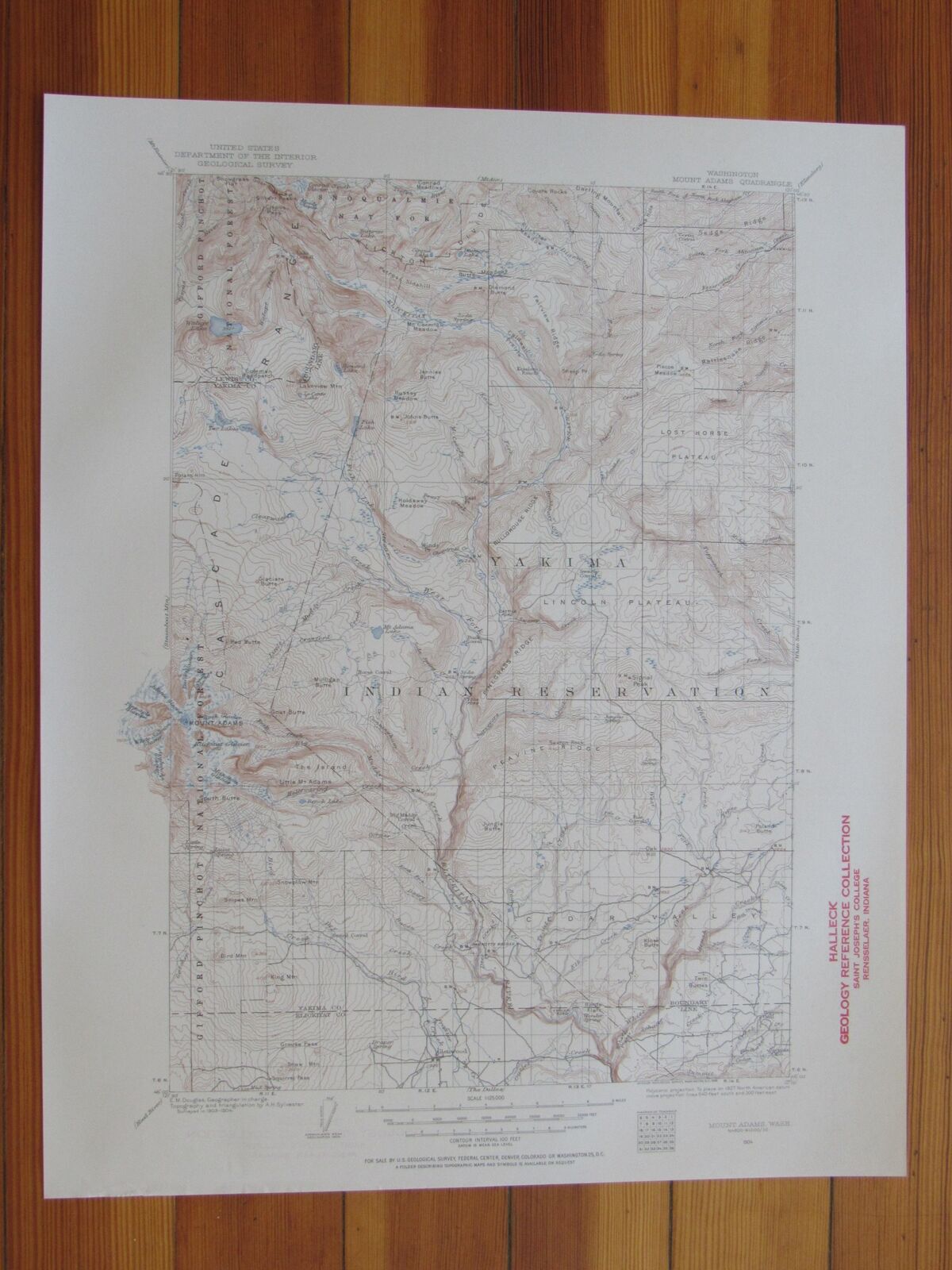Mount Adams Washington 1956 Original Vintage USGS Topo Map: (1956) Map ...
