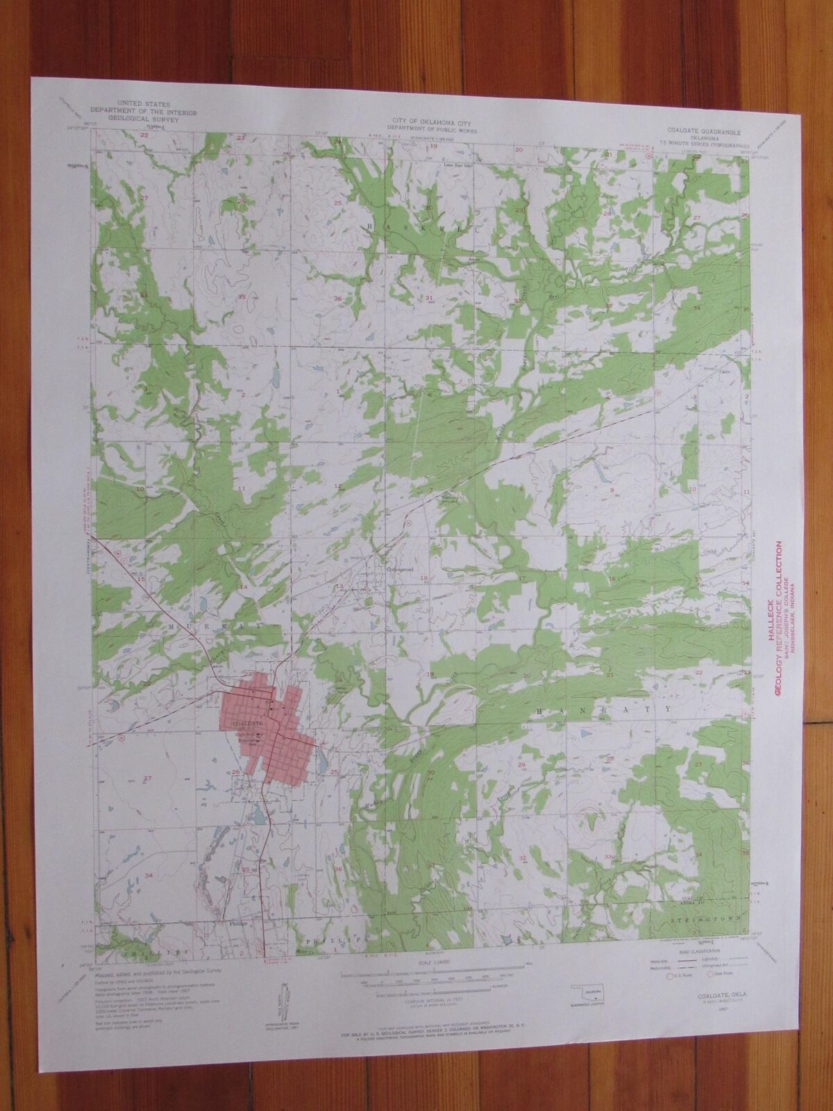 Coalgate Oklahoma 1958 Original Vintage USGS Topo Map: (1958) Map ...