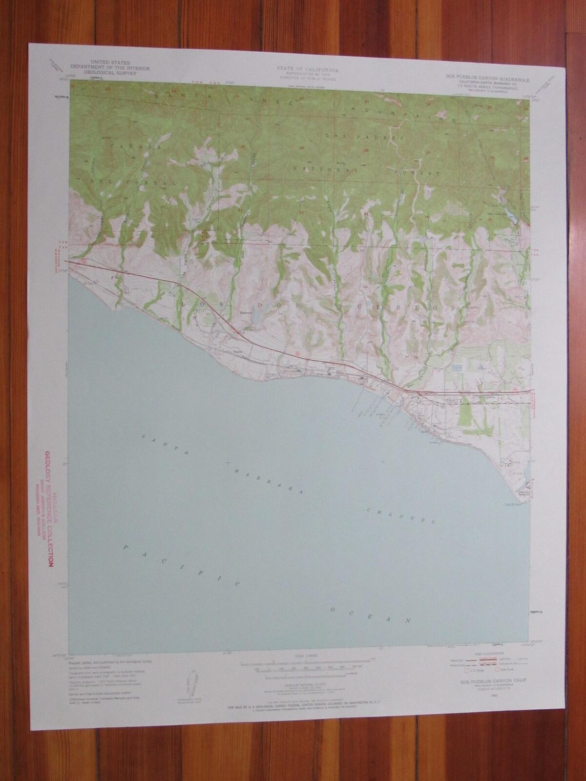 Dos Pueblos Canyon California 1957 Original Vintage USGS Topo Map ...