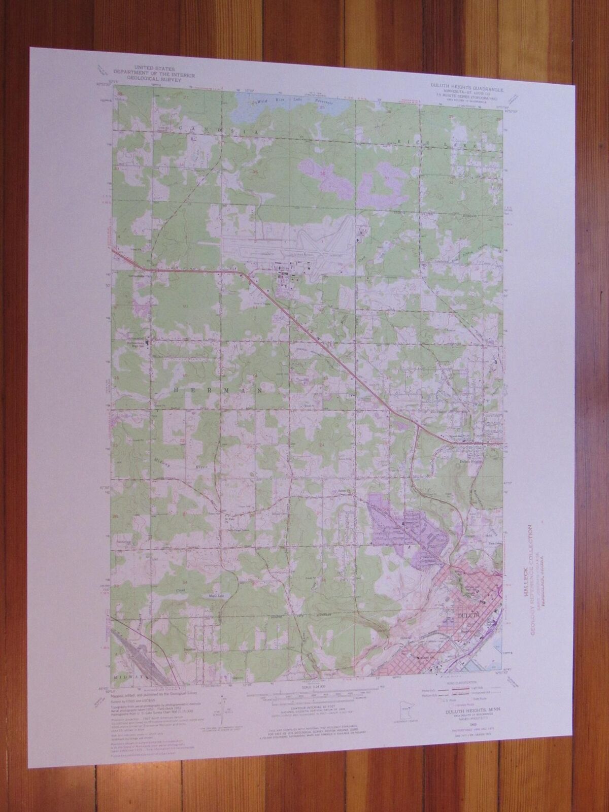 Duluth Heights Minnesota 1976 Original Vintage USGS Topo Map: (1976 ...