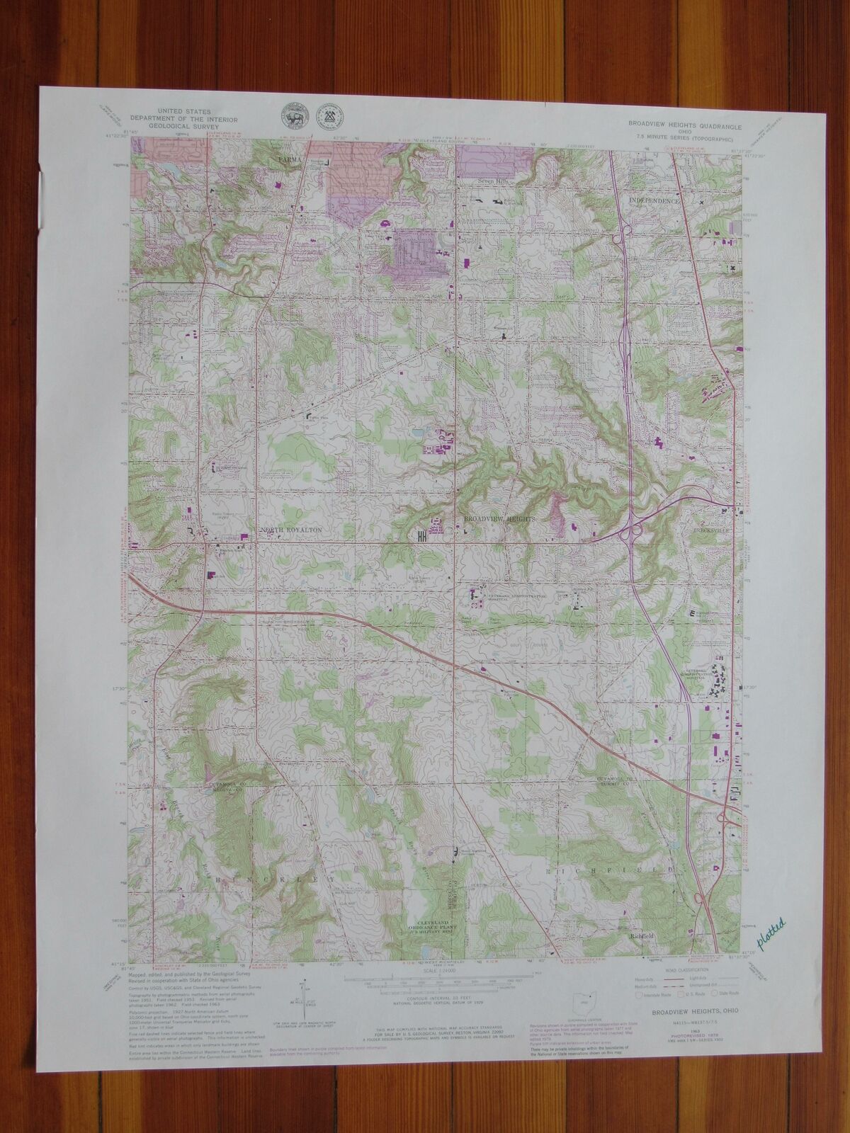 Broadview Heights Ohio 1979 Original Vintage USGS Topo Map: (1979) Map ...