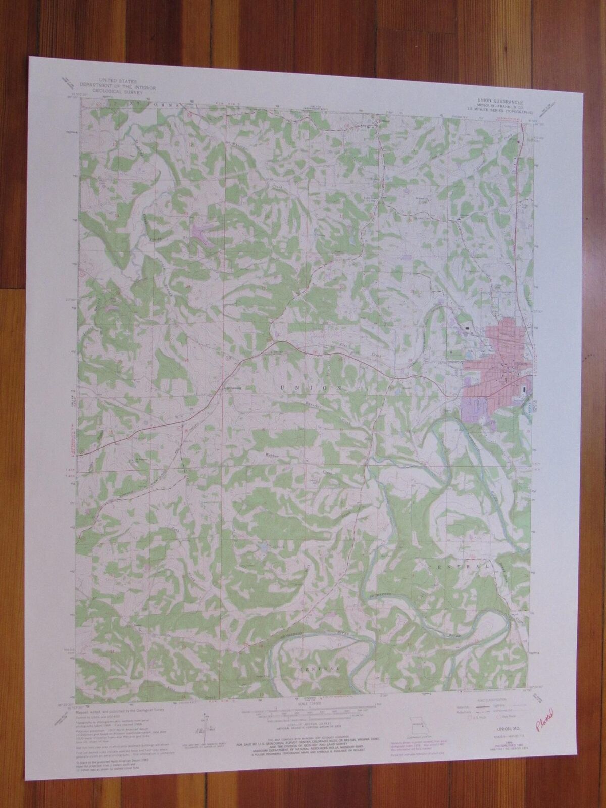 Union Missouri 1980 Original Vintage USGS Topo Map: (1980) Map ...