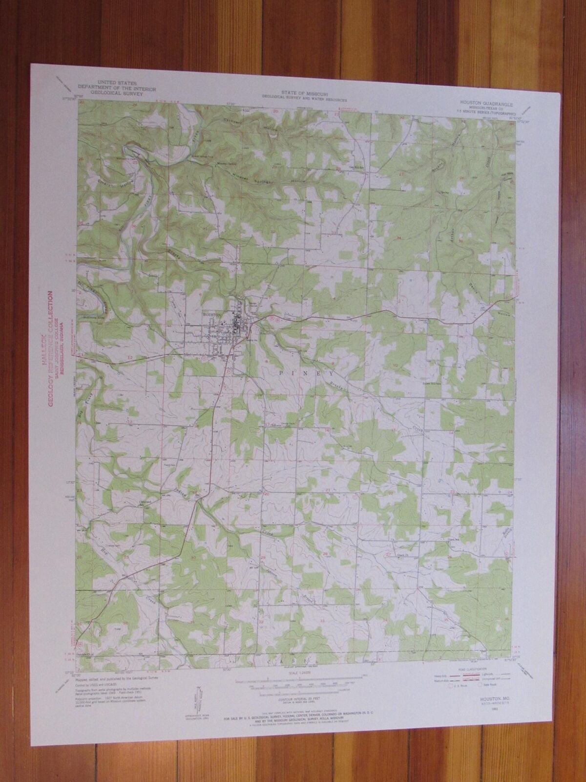 Houston Missouri 1956 Original Vintage USGS Topo Map: (1956) Map ...