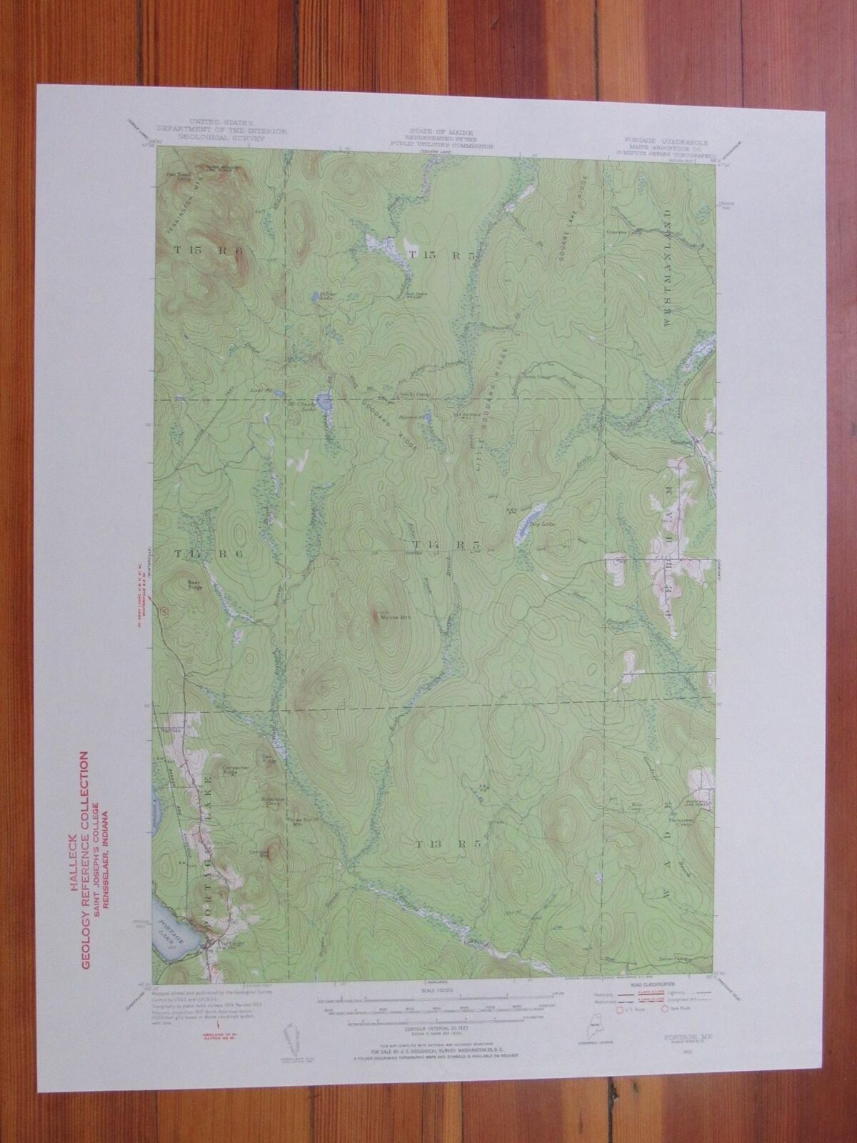 Portage Maine 1955 Original Vintage USGS Topo Map: (1955) Mapa ...