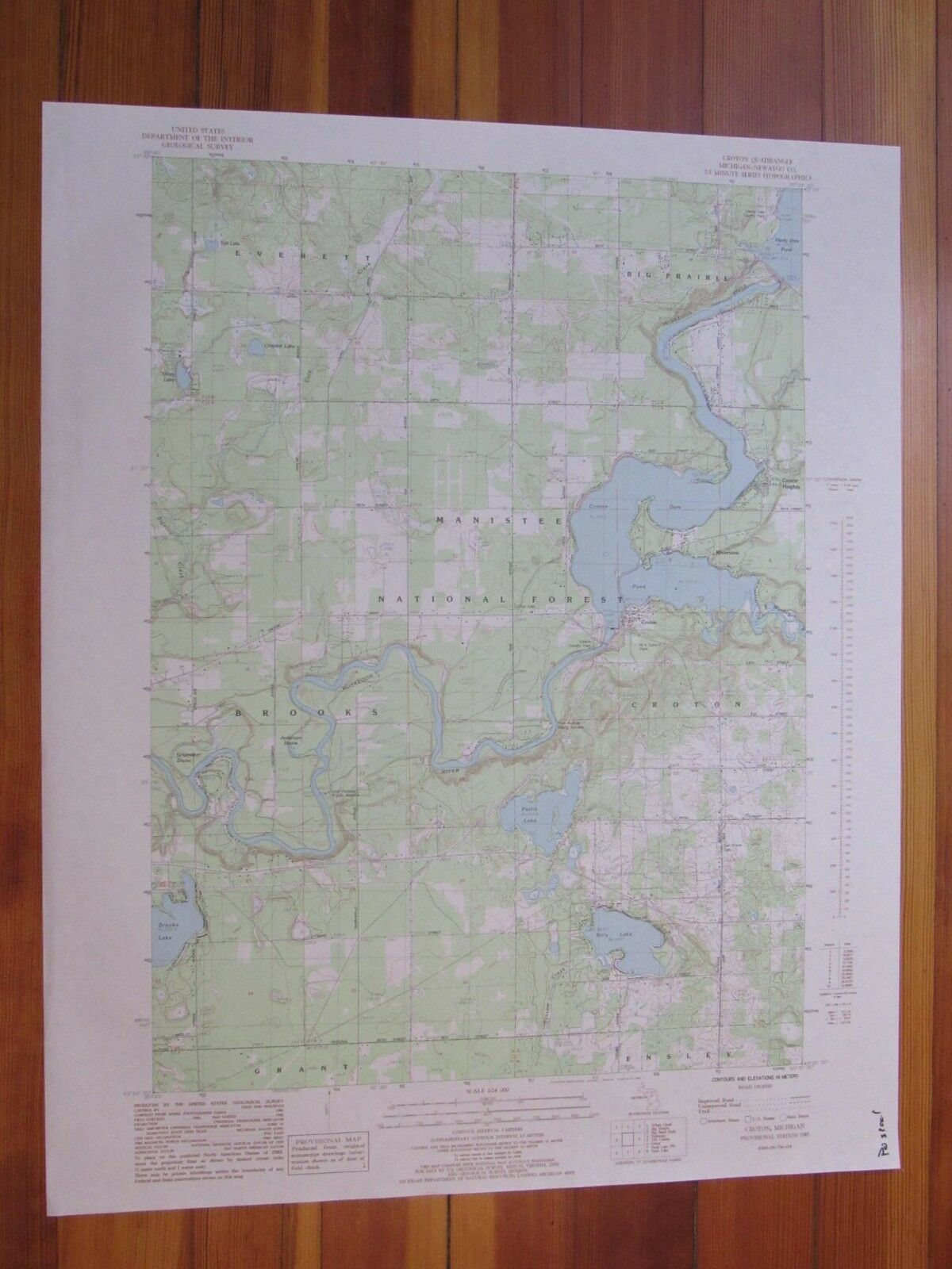 Croton Michigan 1985 Original Vintage USGS Topo Map: (1985) Map ...