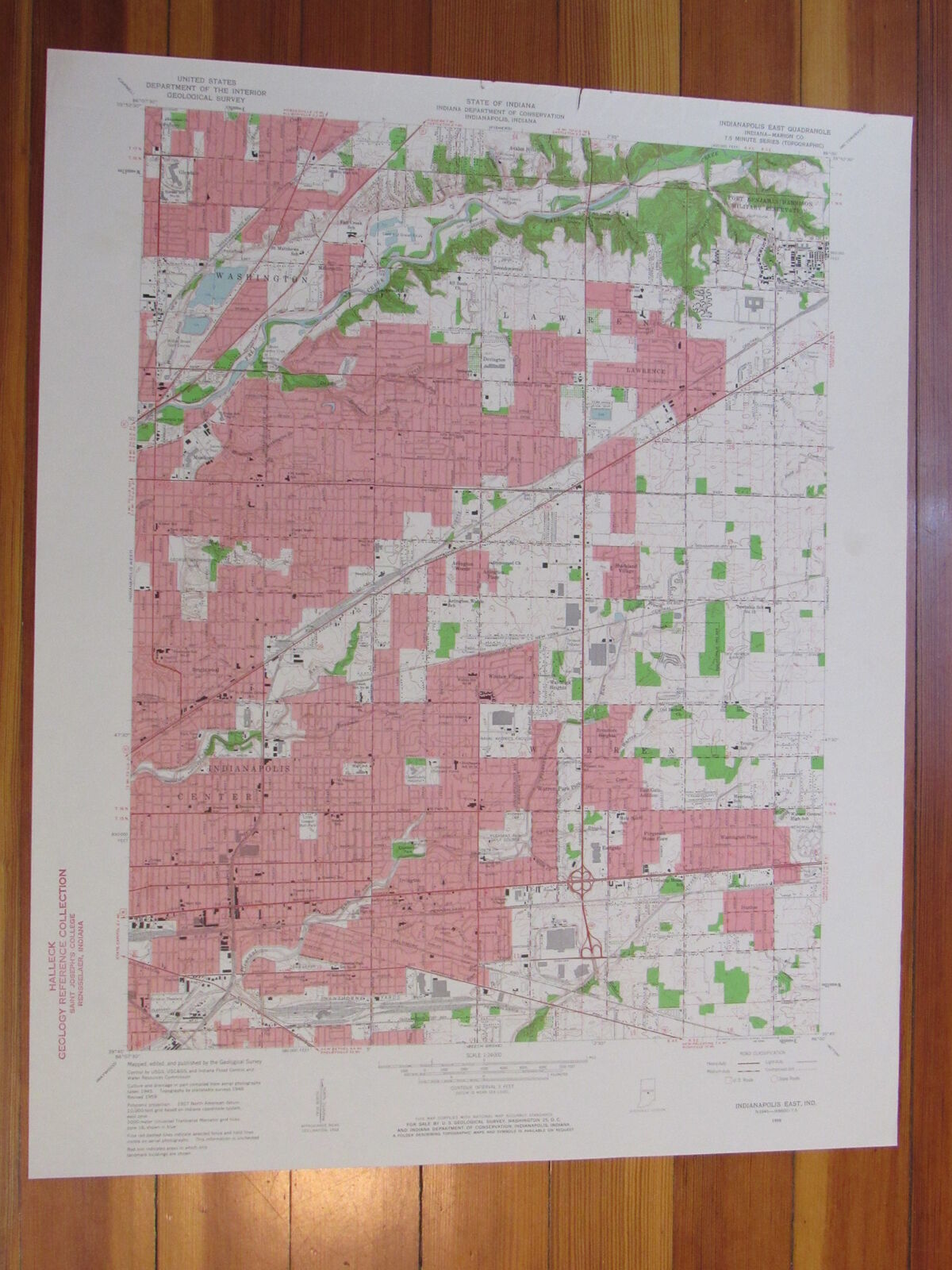 Indianapolis East Indiana 1961 Original Vintage USGS Topo Map: (1961 ...