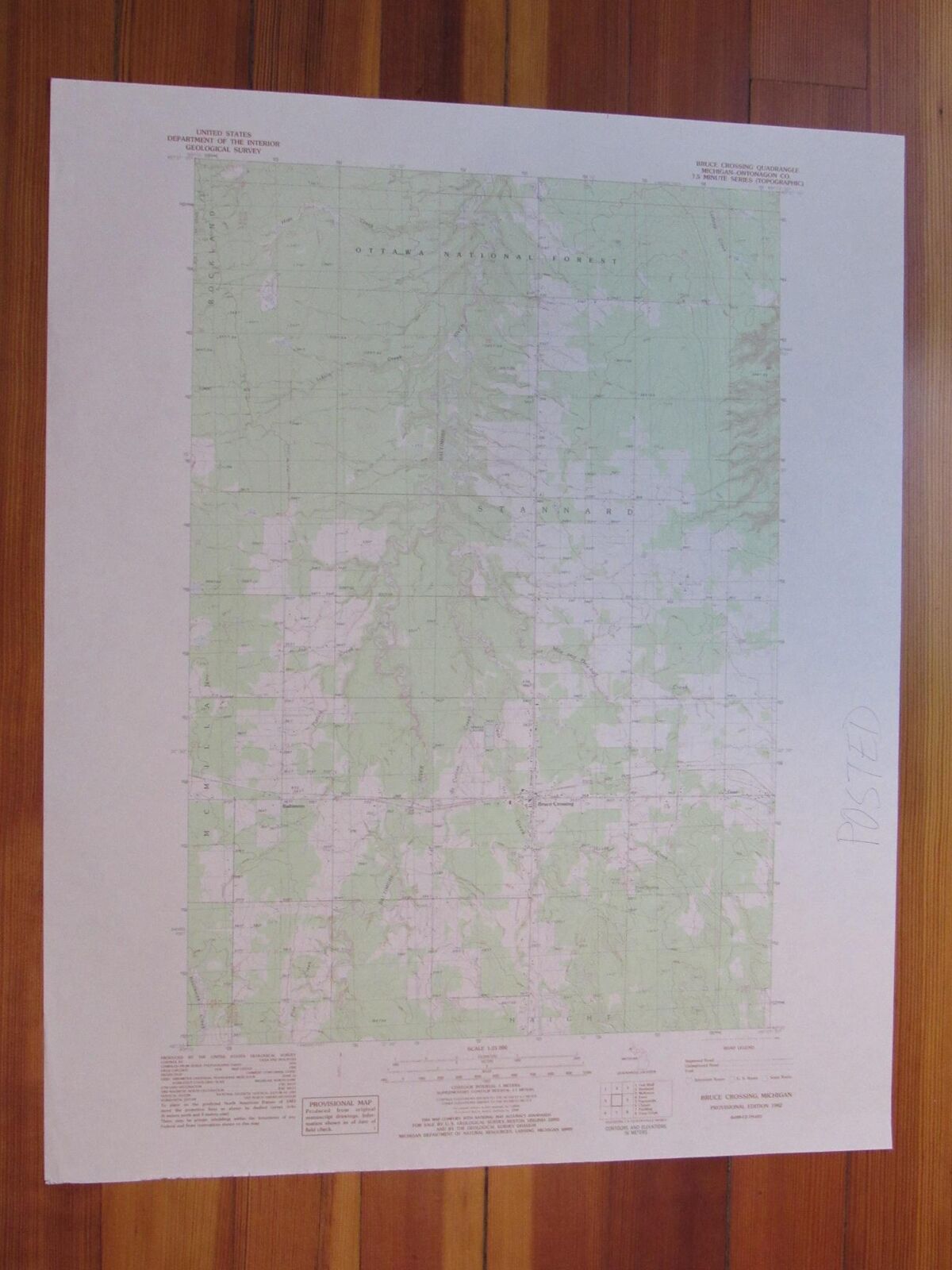 Bruce Crossing Michigan 1983 Original Vintage USGS Topo Map: (1983) Map ...