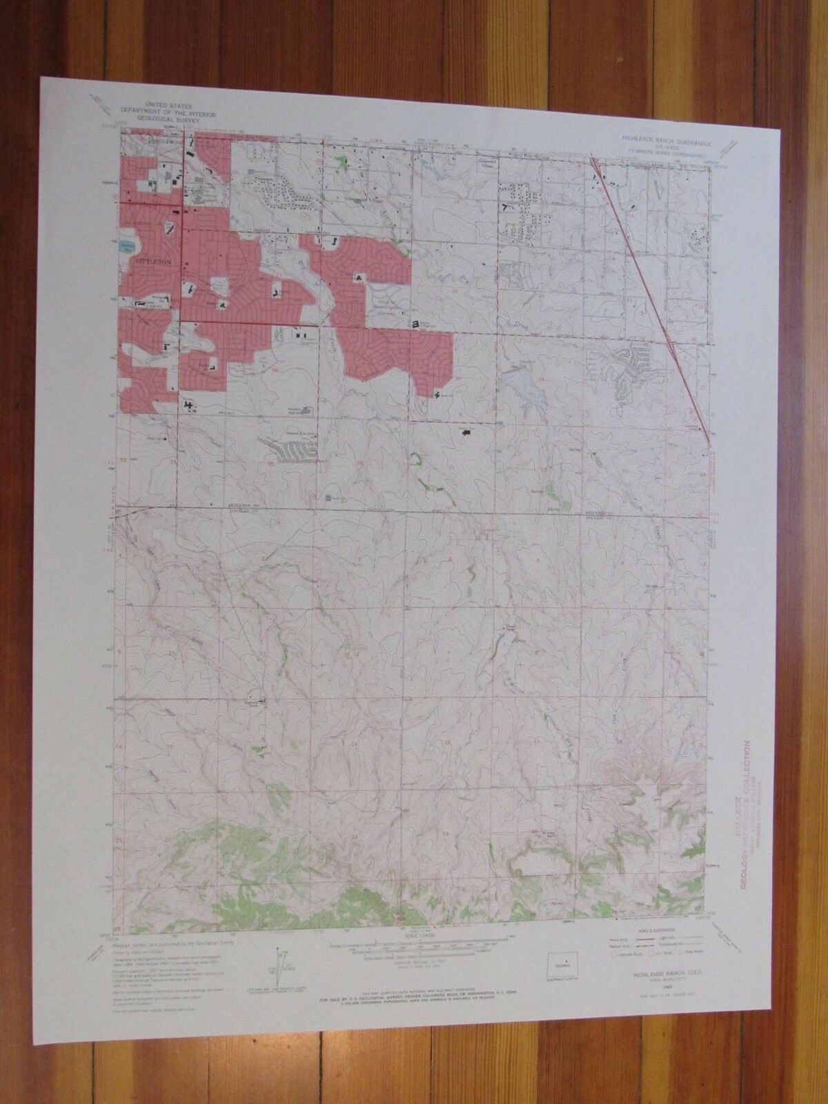 Highlands Ranch Colorado 1967 Original Vintage USGS Topo Map: (1967 ...