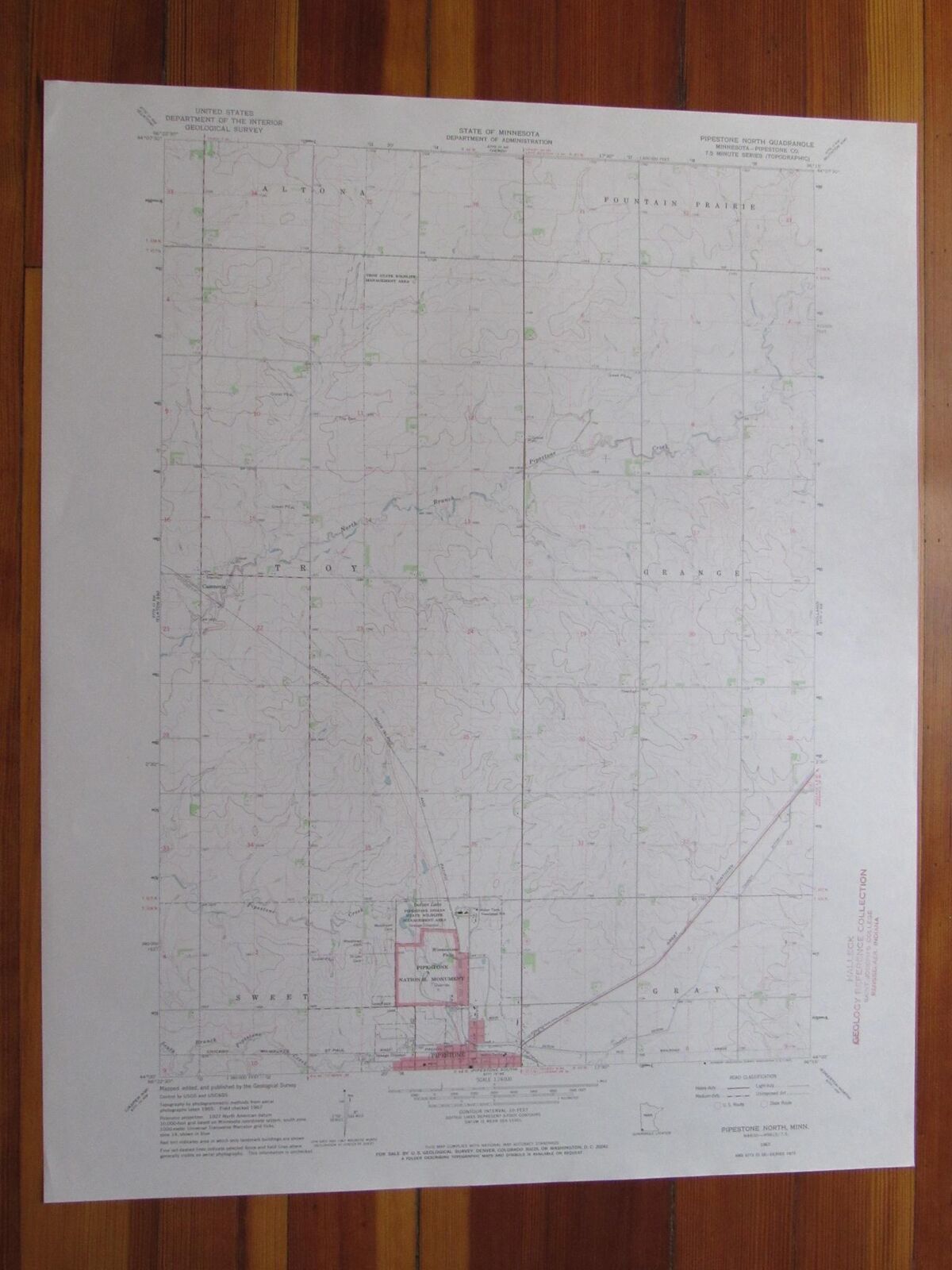 Pipestone North Minnesota 1969 Original Vintage USGS Topo Map: (1969 ...